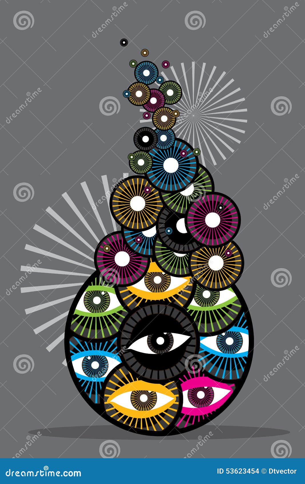 Eye abstract colorful stock vector. Illustration of ball - 53623454