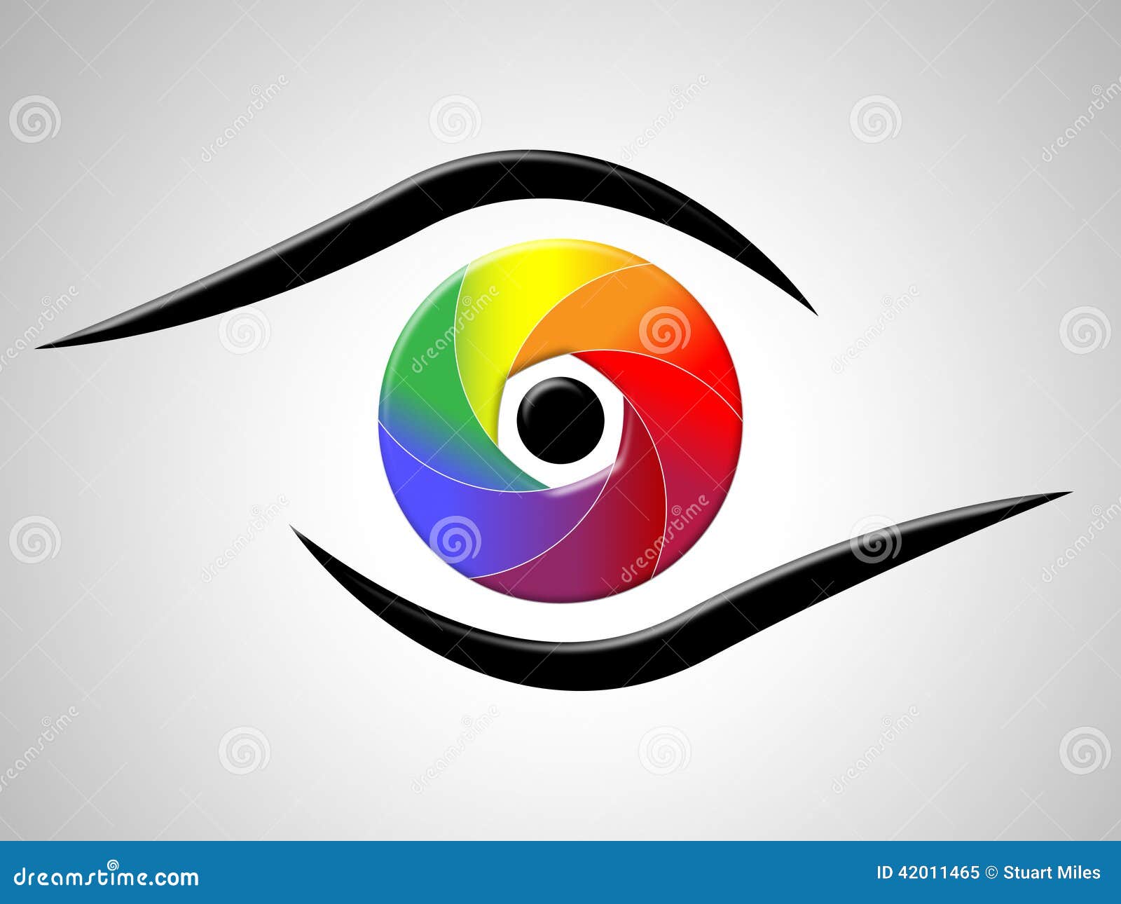 Eye Aperture Shows Colour Splash and Chromatic Stock Illustration ...