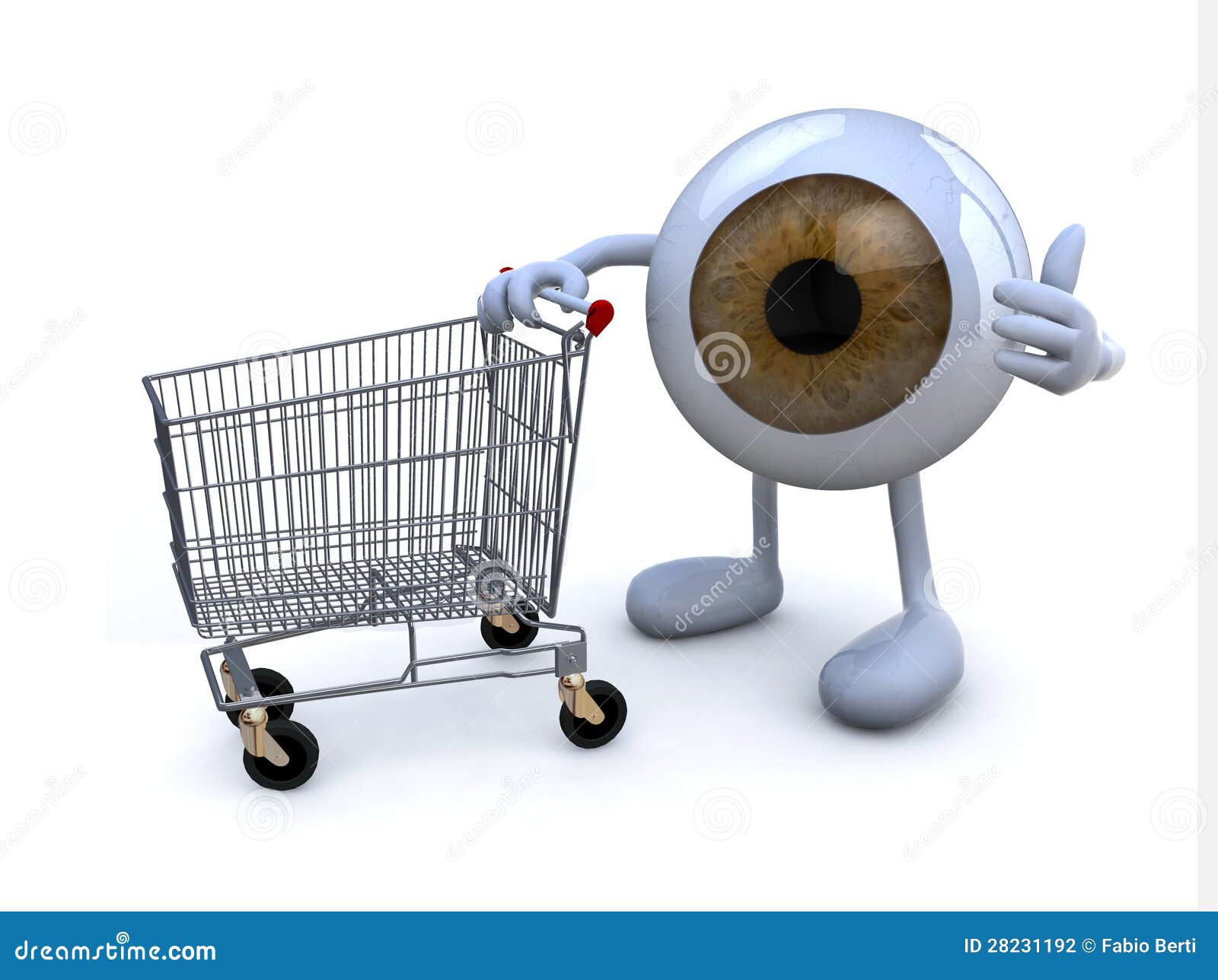 Eye with Arms and Legs and Shopping Cart, Stock Illustration ...