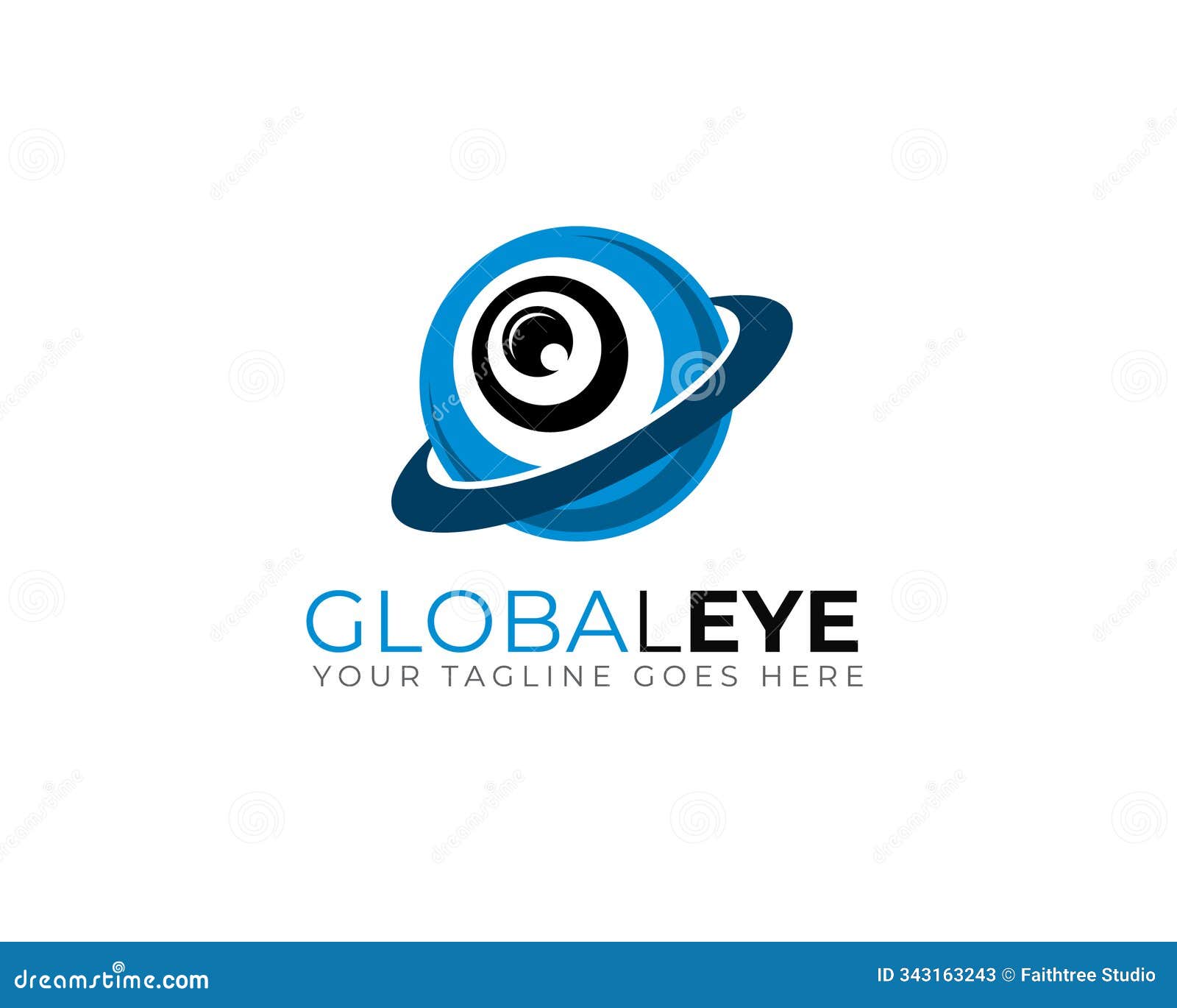 Eye As Globe with Orbit Ring for Global Eye Logo Stock Vector ...
