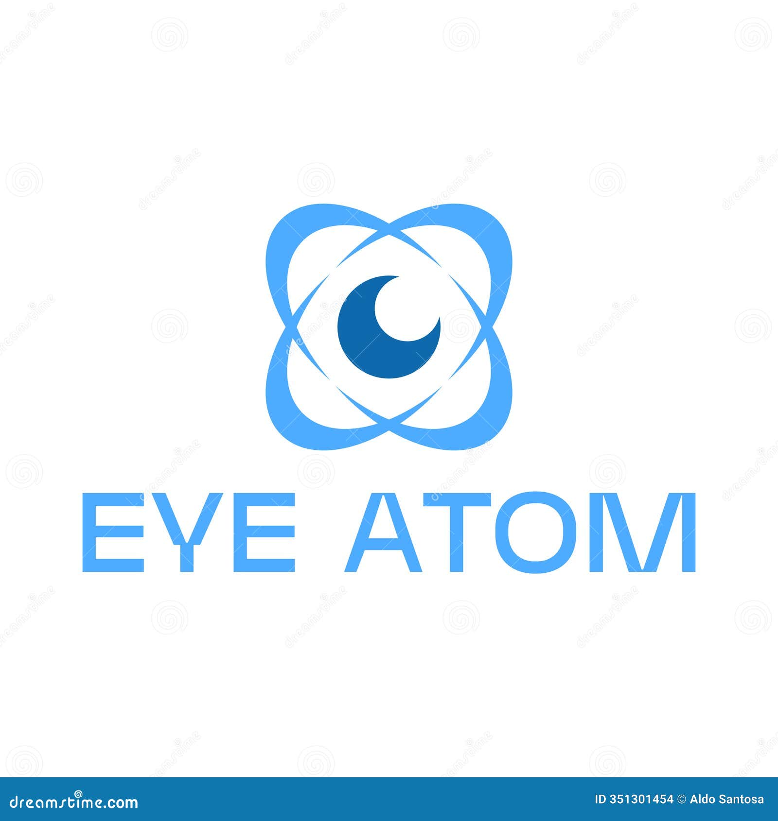 Eye Atom Flat Minimalist Logo Design Stock Illustration - Illustration ...