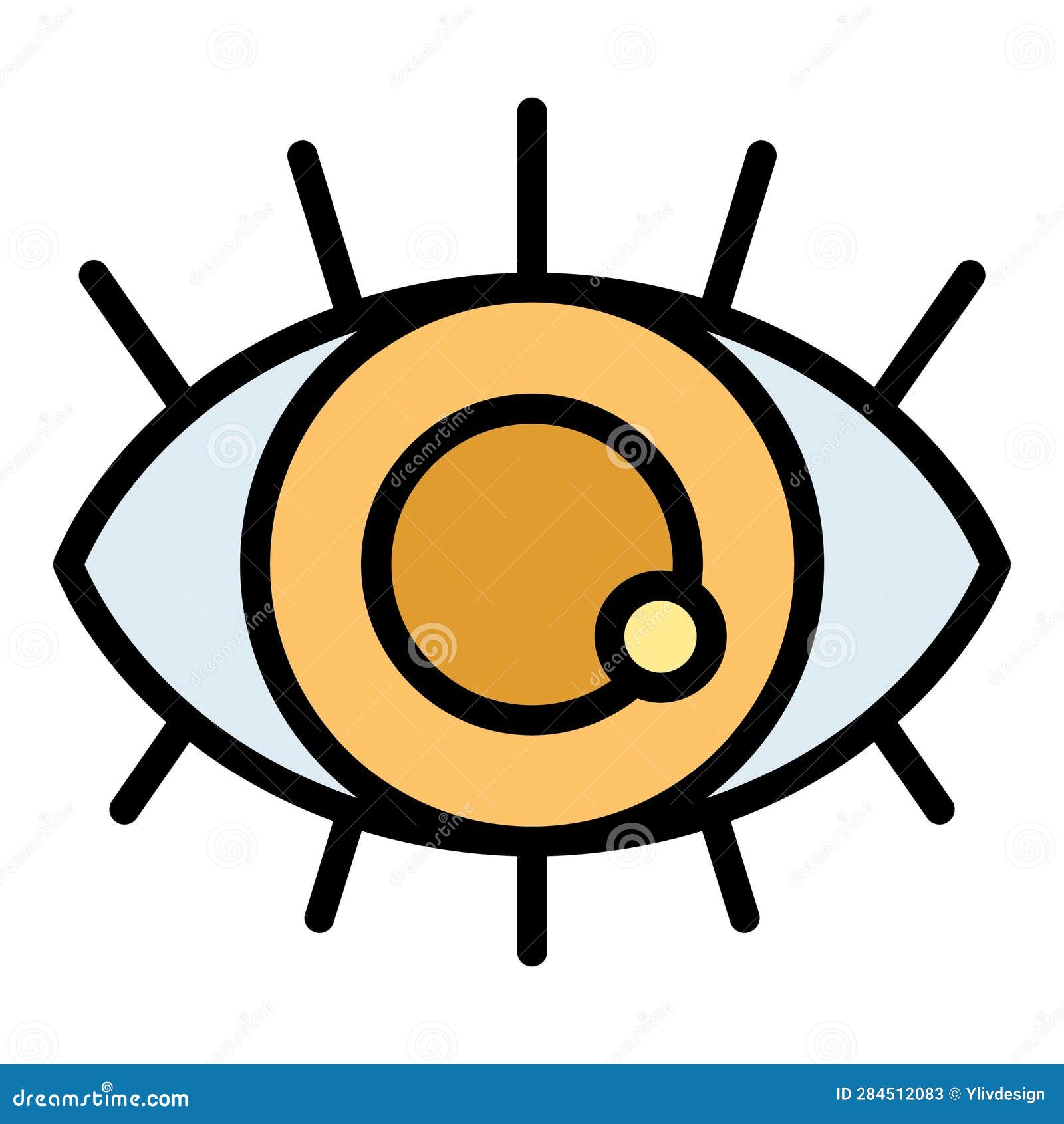 Eye Attention Icon Vector Flat Stock Illustration - Illustration of ...