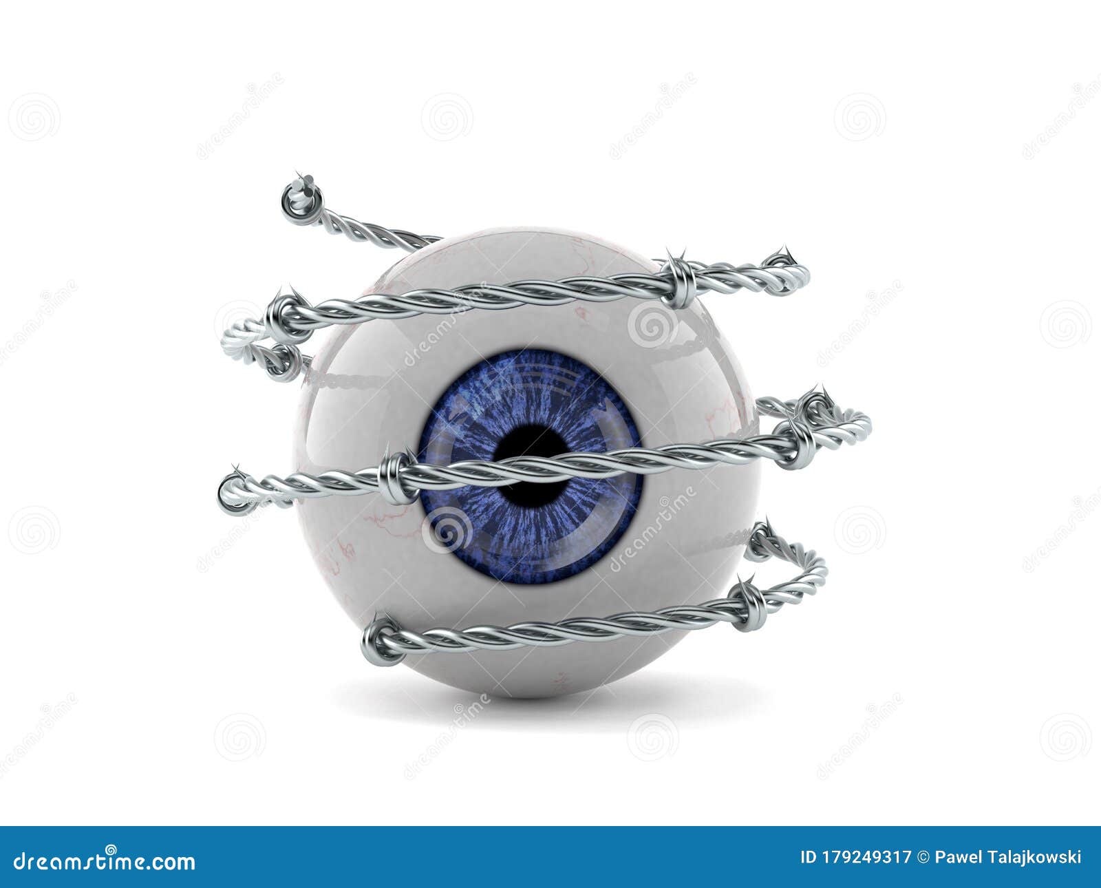 Eye ball with barbed wire stock illustration. Illustration of security ...