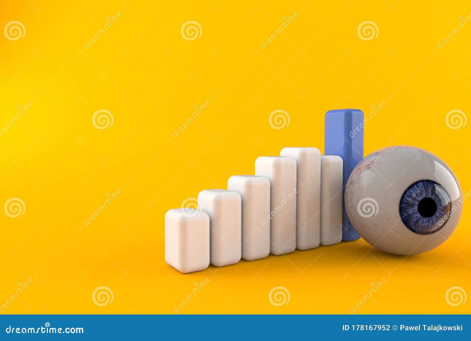 Eye ball with chart stock illustration. Illustration of background ...