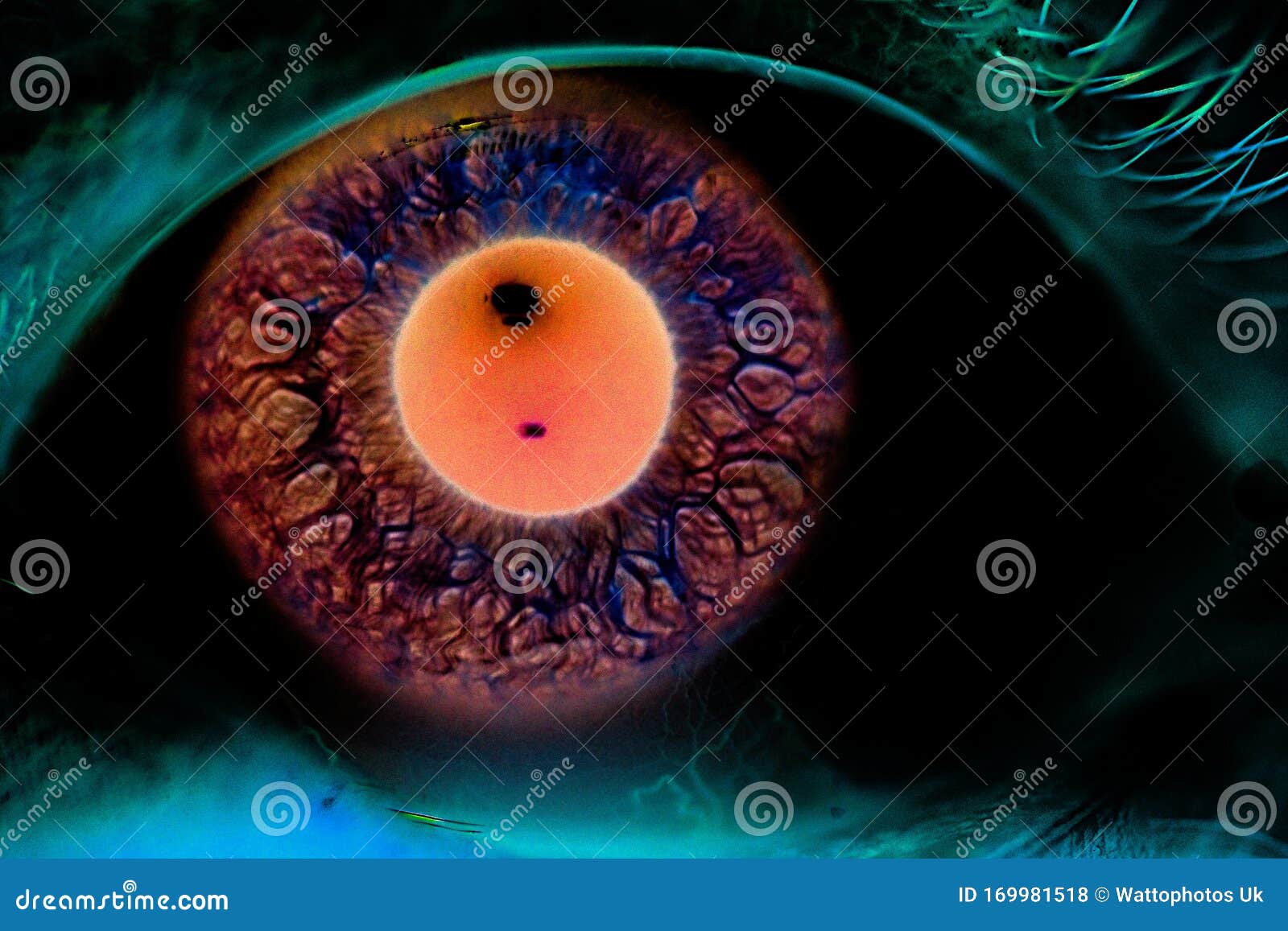 Eye Iris Up Close Negative Effect Stock Photo - Image of wallpaper ...