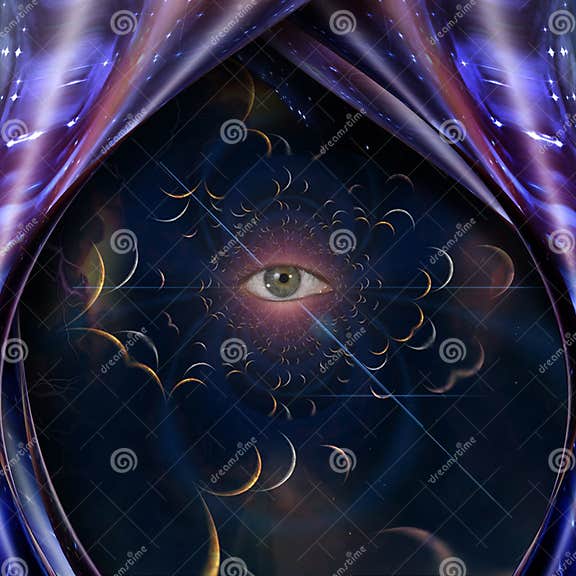 Eye Behind the Veil of Space Stock Illustration - Illustration of ...