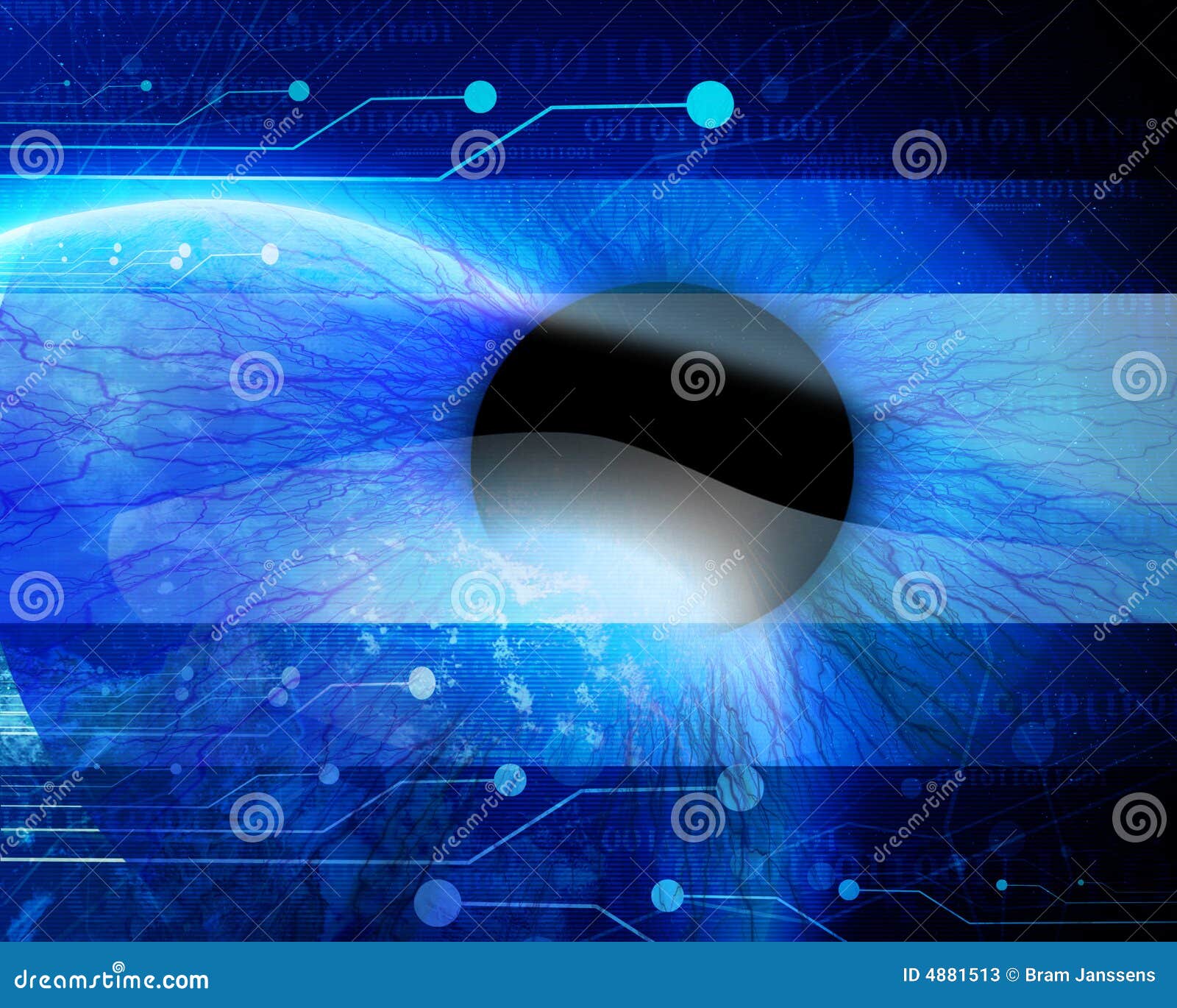 Eye being scanned stock illustration. Illustration of pupil - 4881513