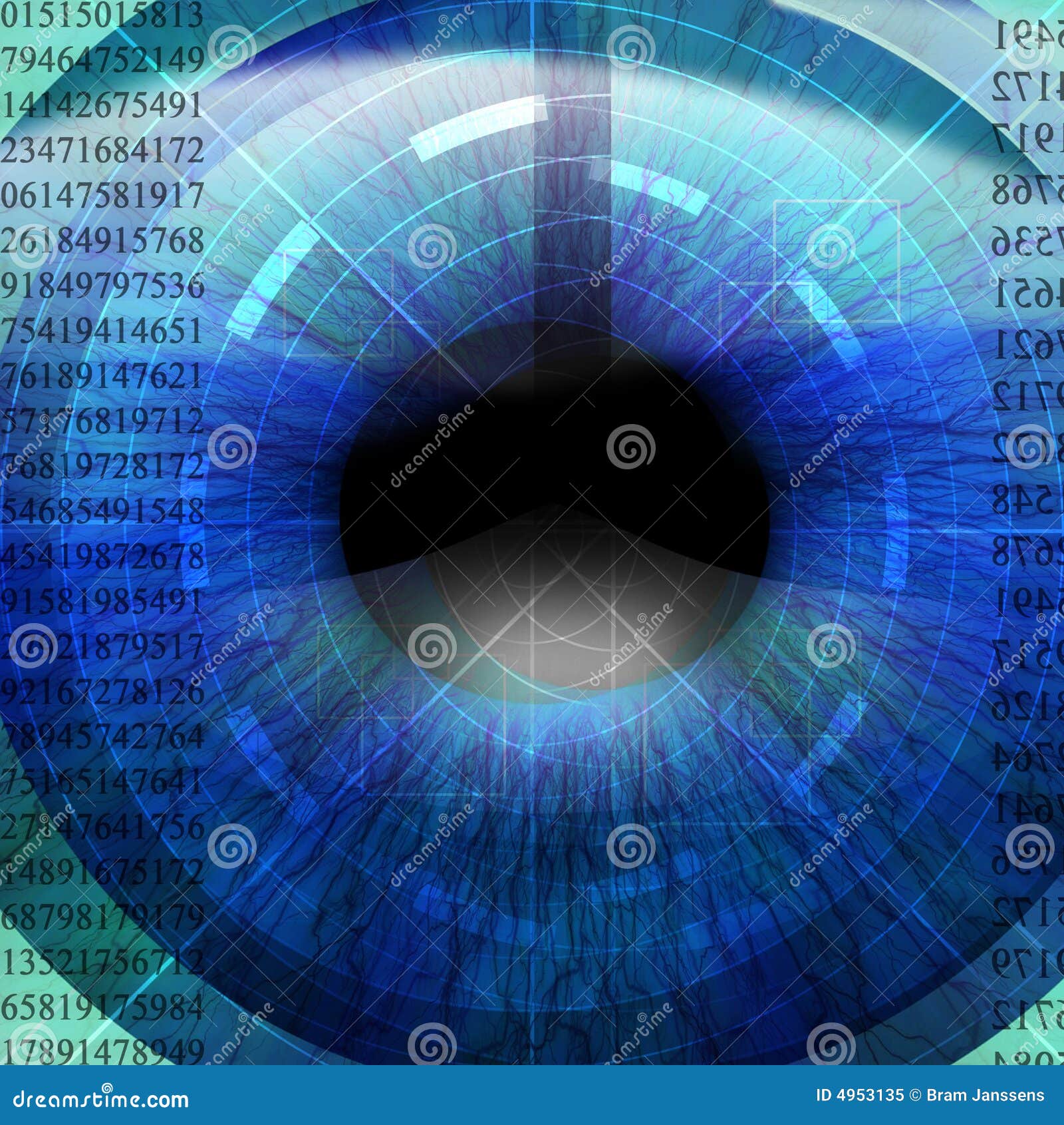 Eye being scanned stock illustration. Illustration of intense - 4953135