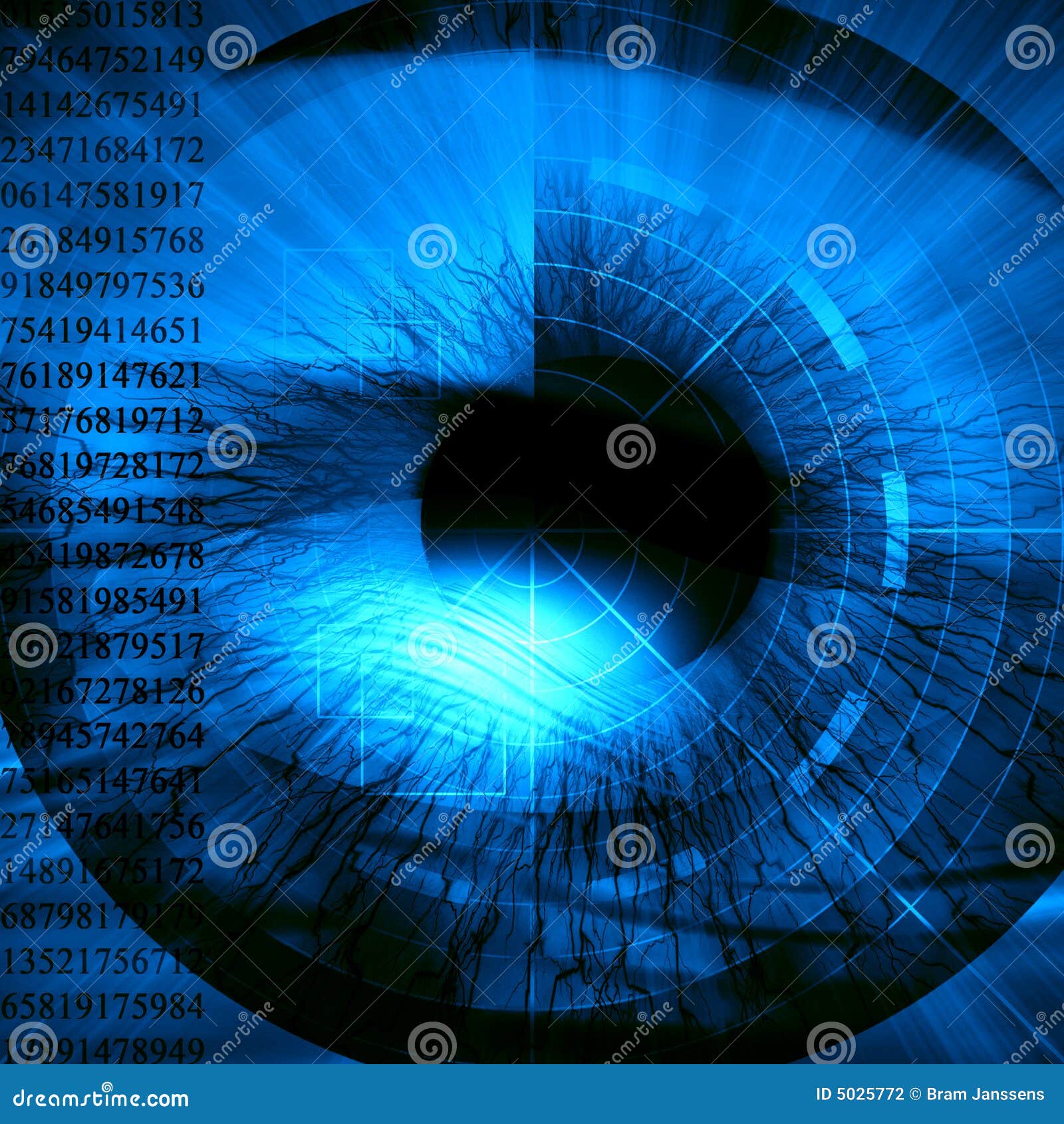 Eye being scanned stock illustration. Illustration of safety - 5025772