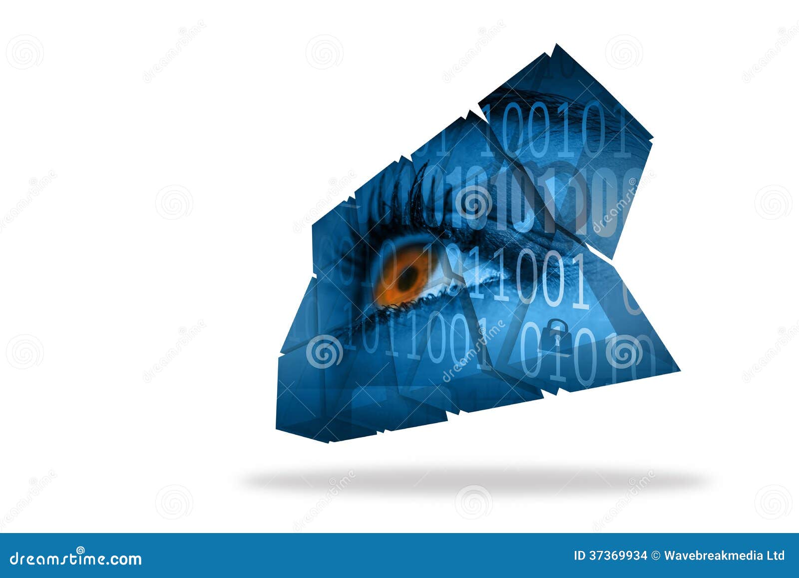 Eye and Binary Code on Abstract Screen Stock Illustration ...