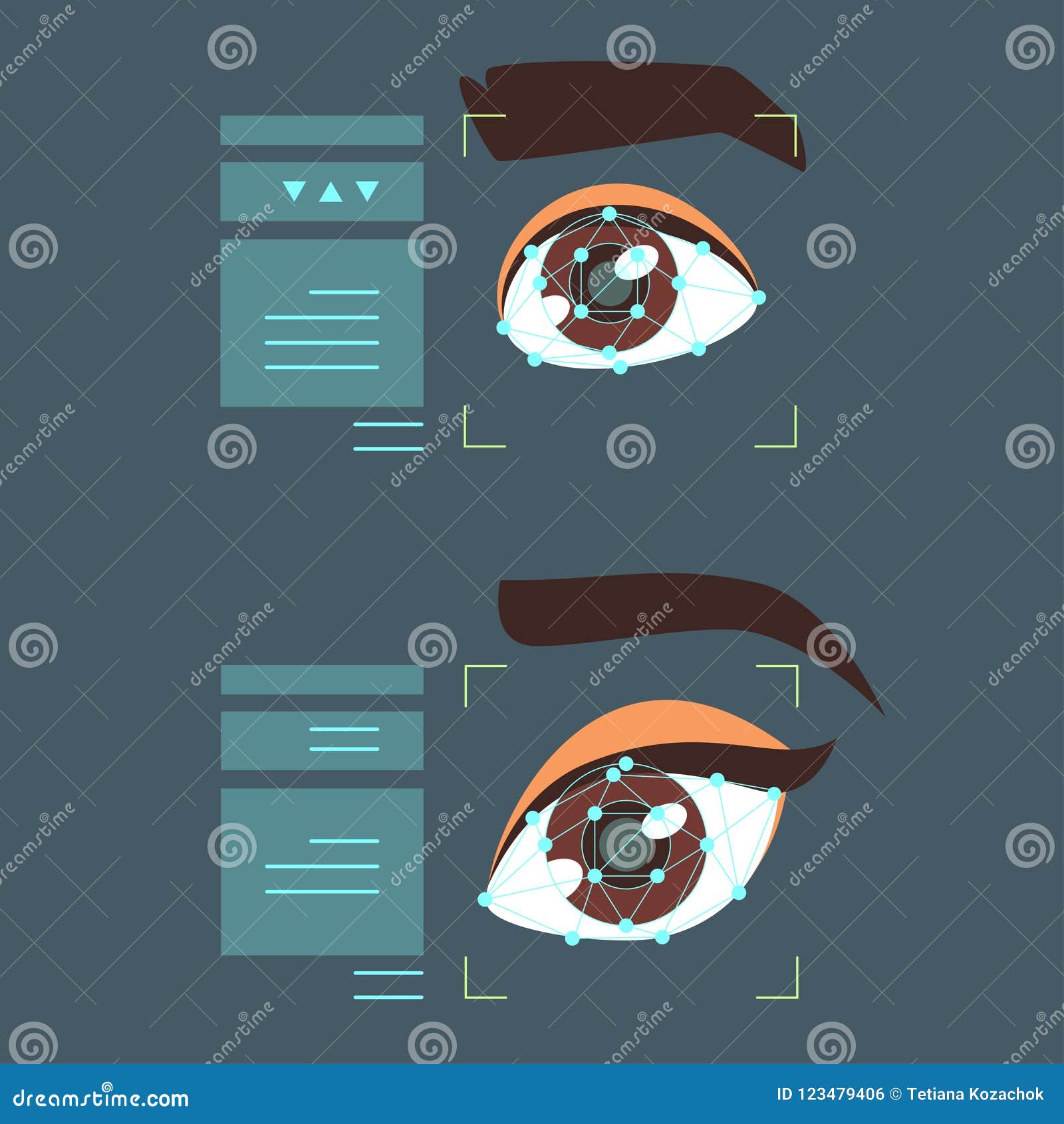 Eye Biometric Identification Illustration Stock Vector - Illustration ...