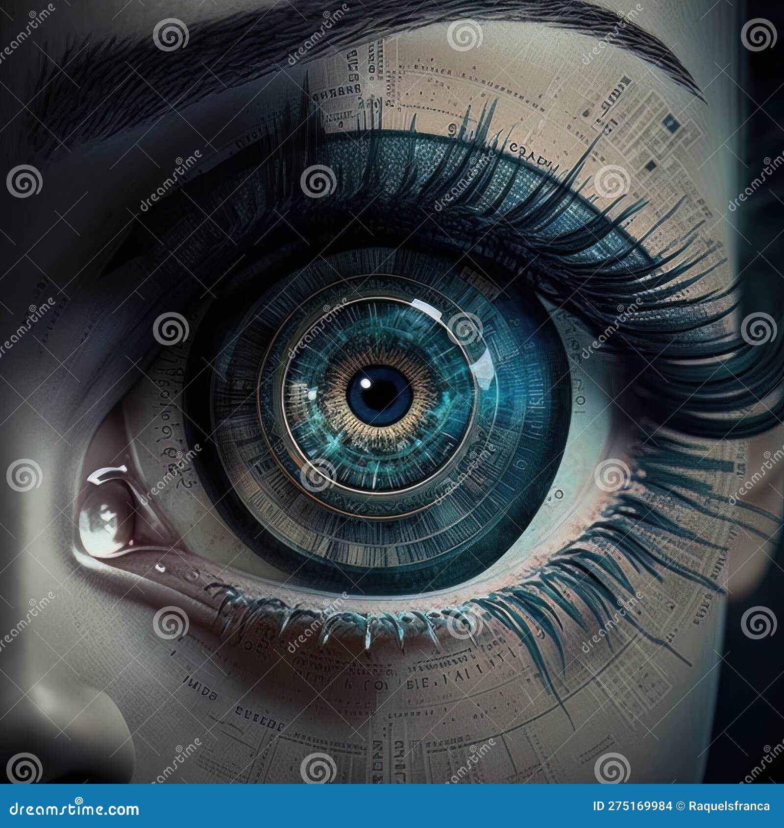 Eye Biometrics, Security Access Technology. Generative Ai Stock ...