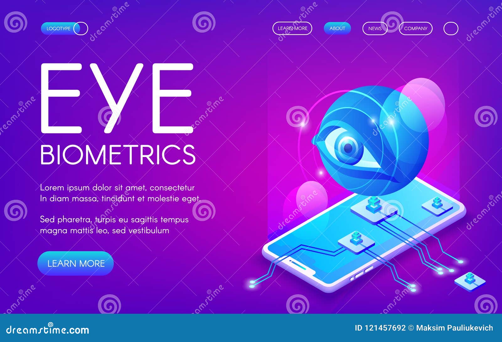 Eye Biometrics Technology Vector Illustration Stock Vector ...