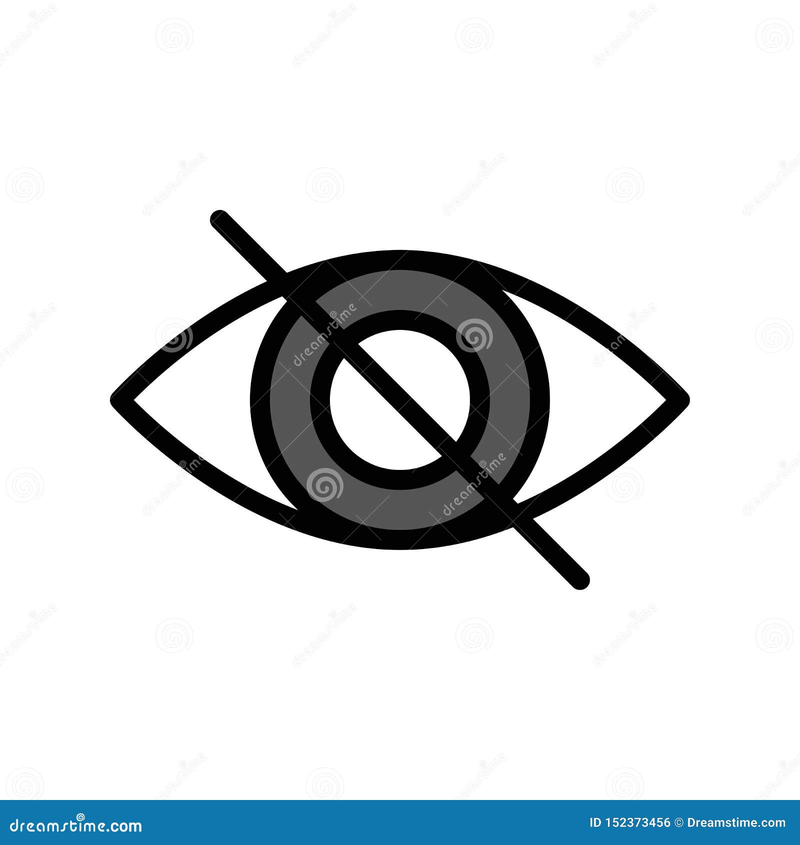 Eye Block Vector, Social Media Filled Editable Stroke Icon Stock Vector ...