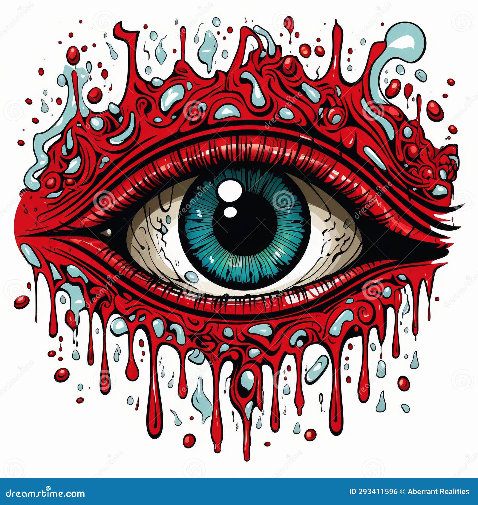 An Eye with Blood Dripping from it Stock Illustration - Illustration of ...