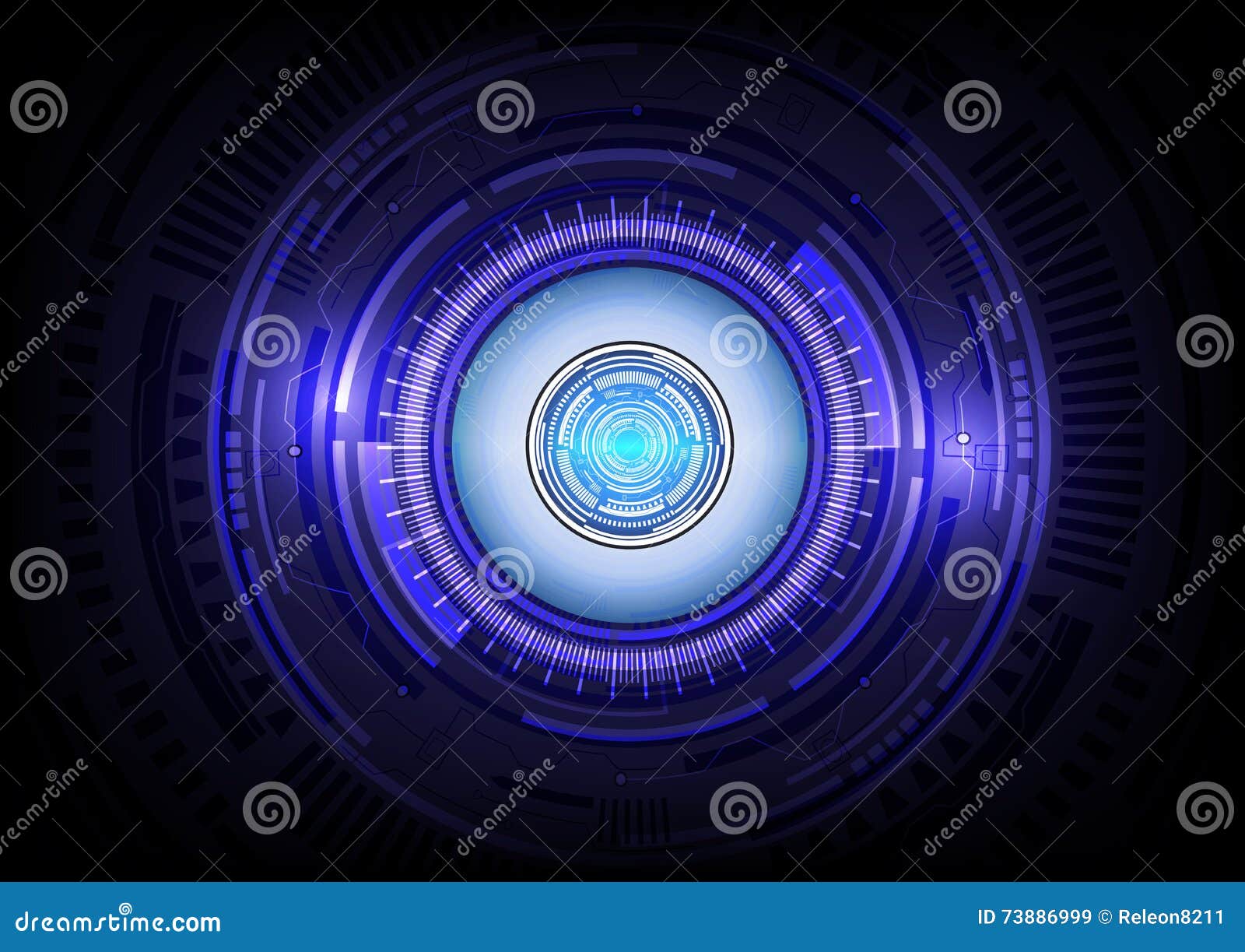 Eye Blue Abstract Technology Background. Stock Illustration ...
