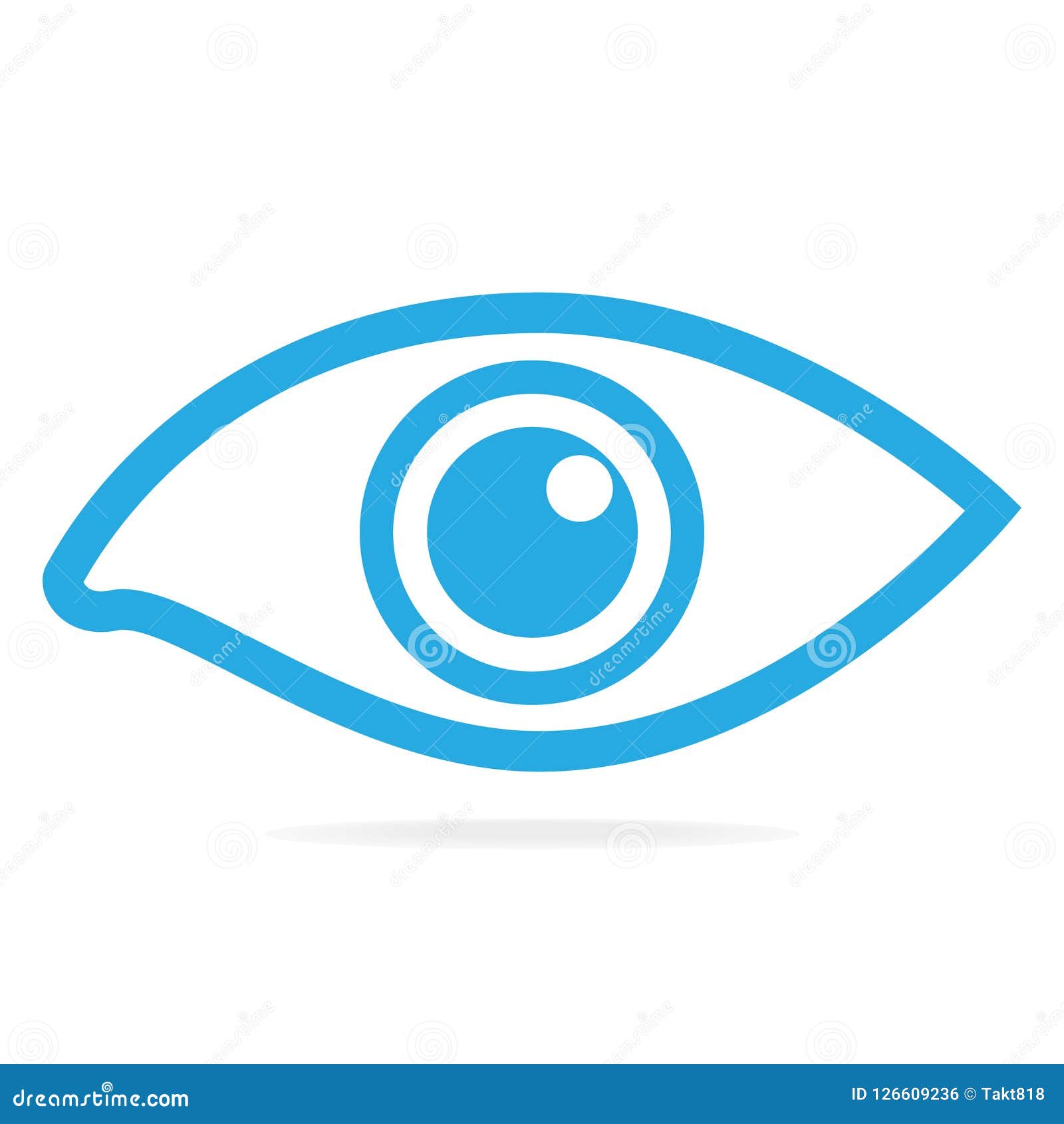 Eye Blue Icon Flat Style Illustration Stock Vector - Illustration of ...