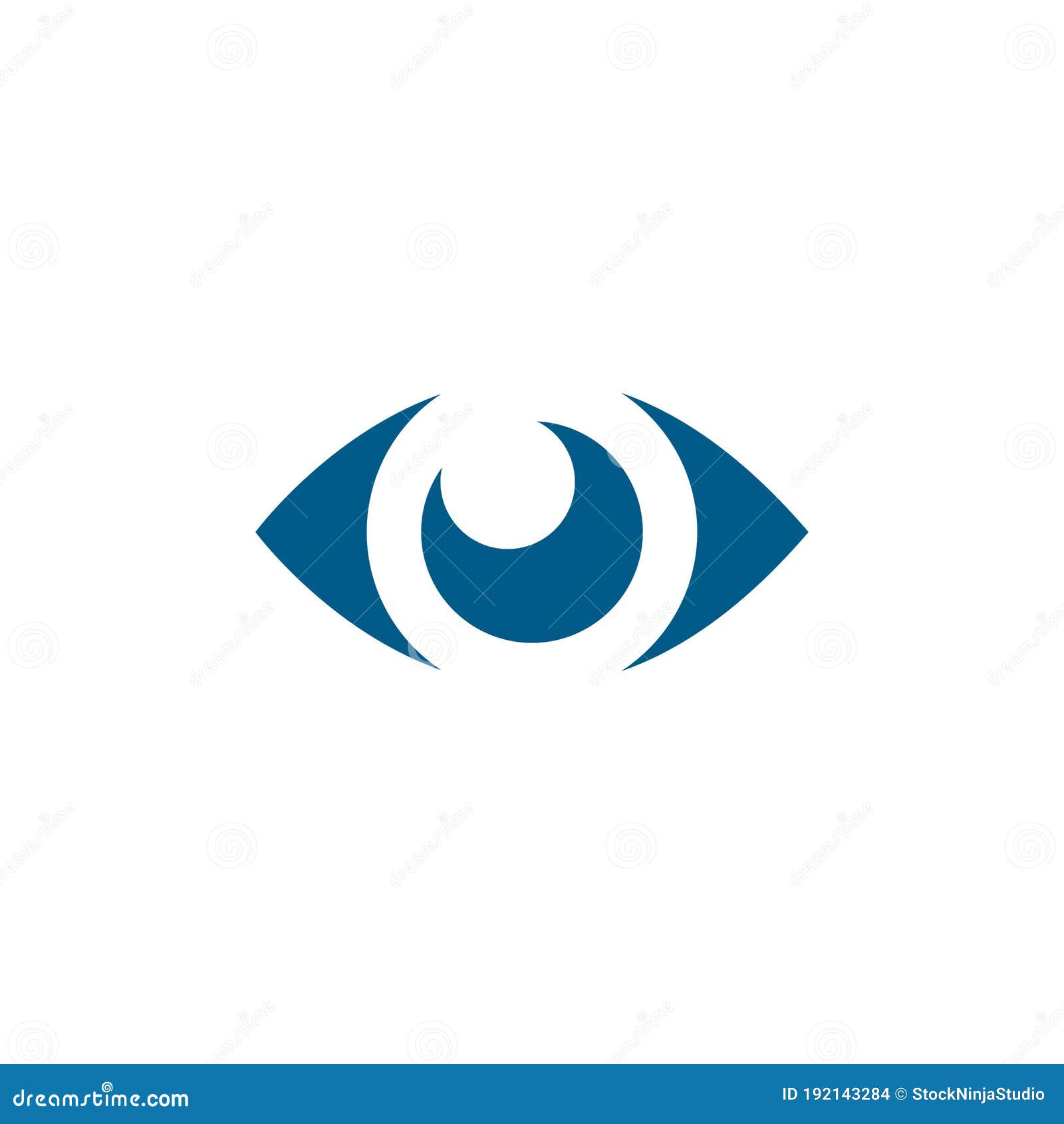 Eye Blue Icon on White Background. Blue Flat Style Vector Illustration ...