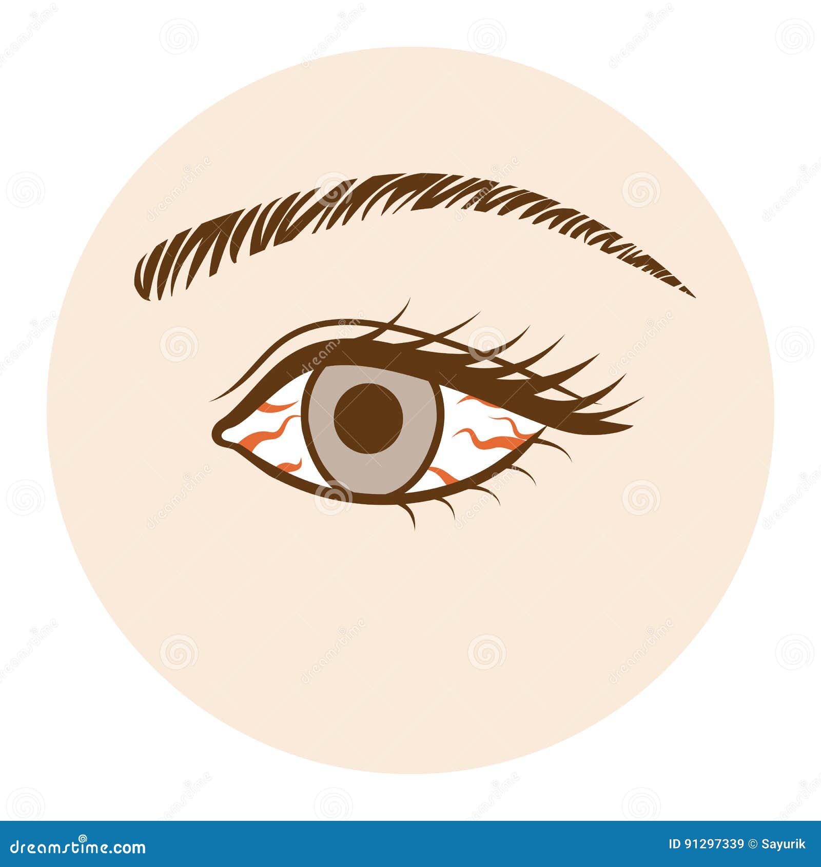 Eye -Body part, Front view stock vector. Illustration of fever - 91297339