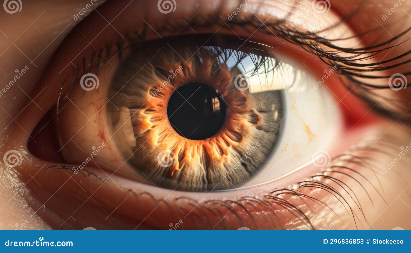 Super Realistic Mouse Eye: Close-up with Vibrant Orange Ring Stock ...