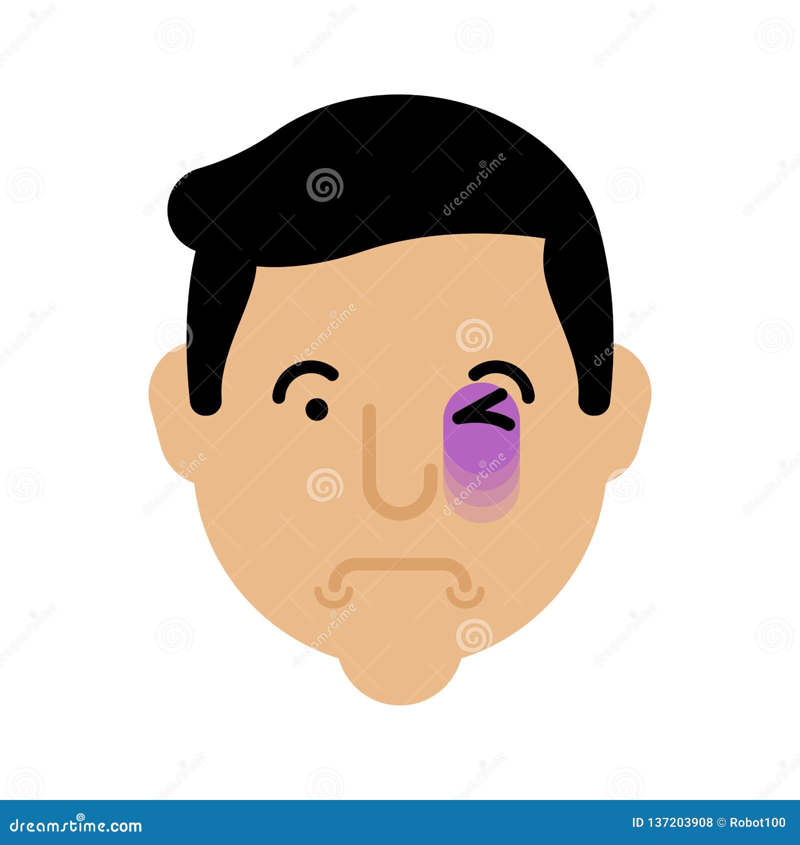 Eye Bruise Face. Bruise Head Stock Vector - Illustration of abuse ...