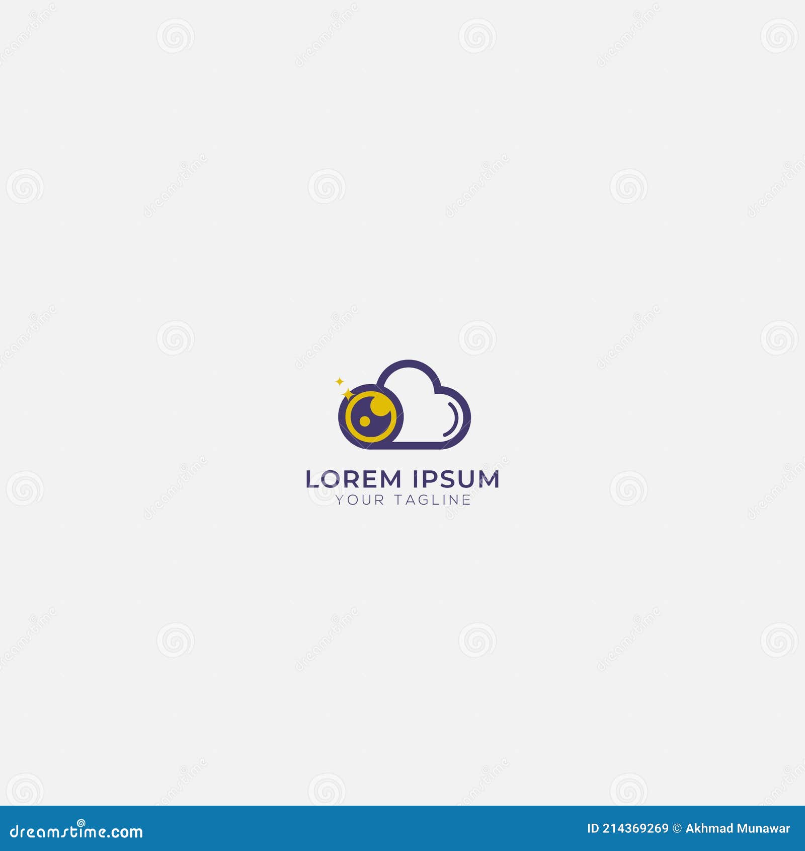 Eye Cam and Cloud Simple Logo Database Stock Vector - Illustration of ...
