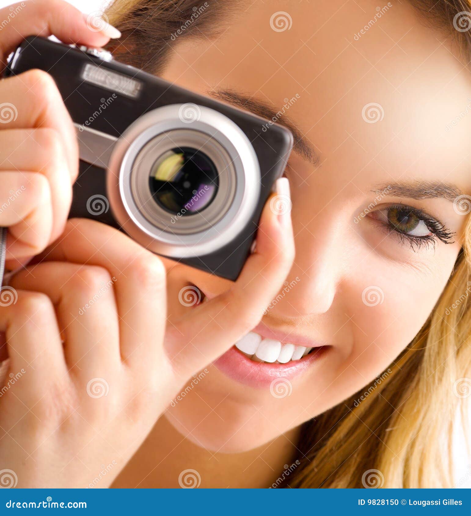 Eye and camera stock photo. Image of lentils, fair, blonde - 9828150