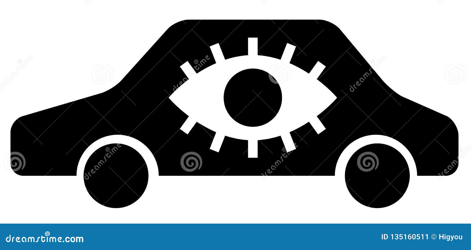 Eye Car Stencil stock vector. Illustration of vector - 135160511