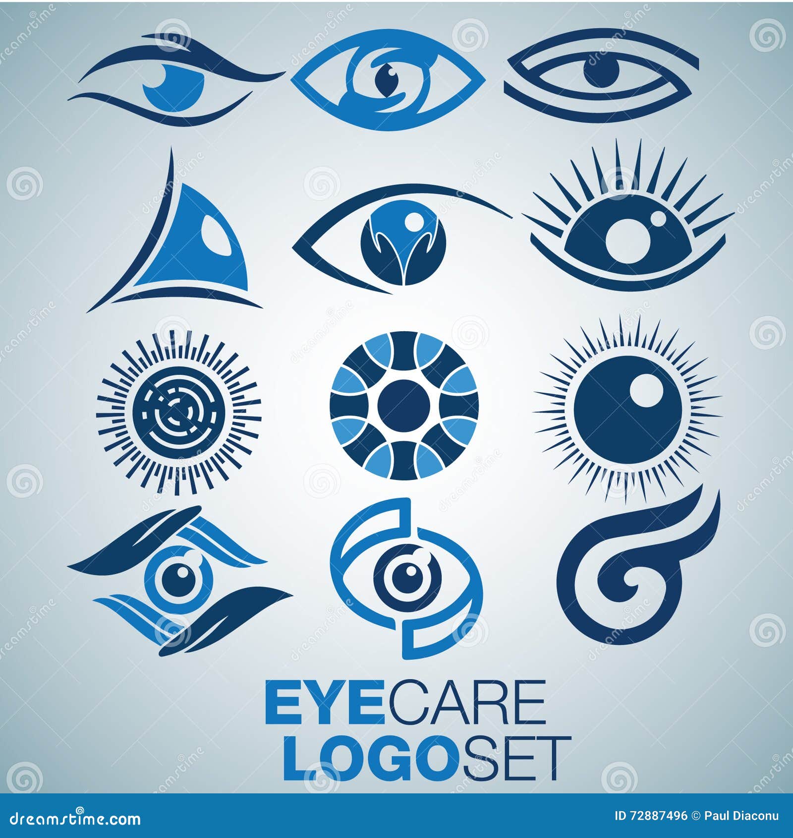 Eye care logo set stock vector. Illustration of ophthalmology - 72887496