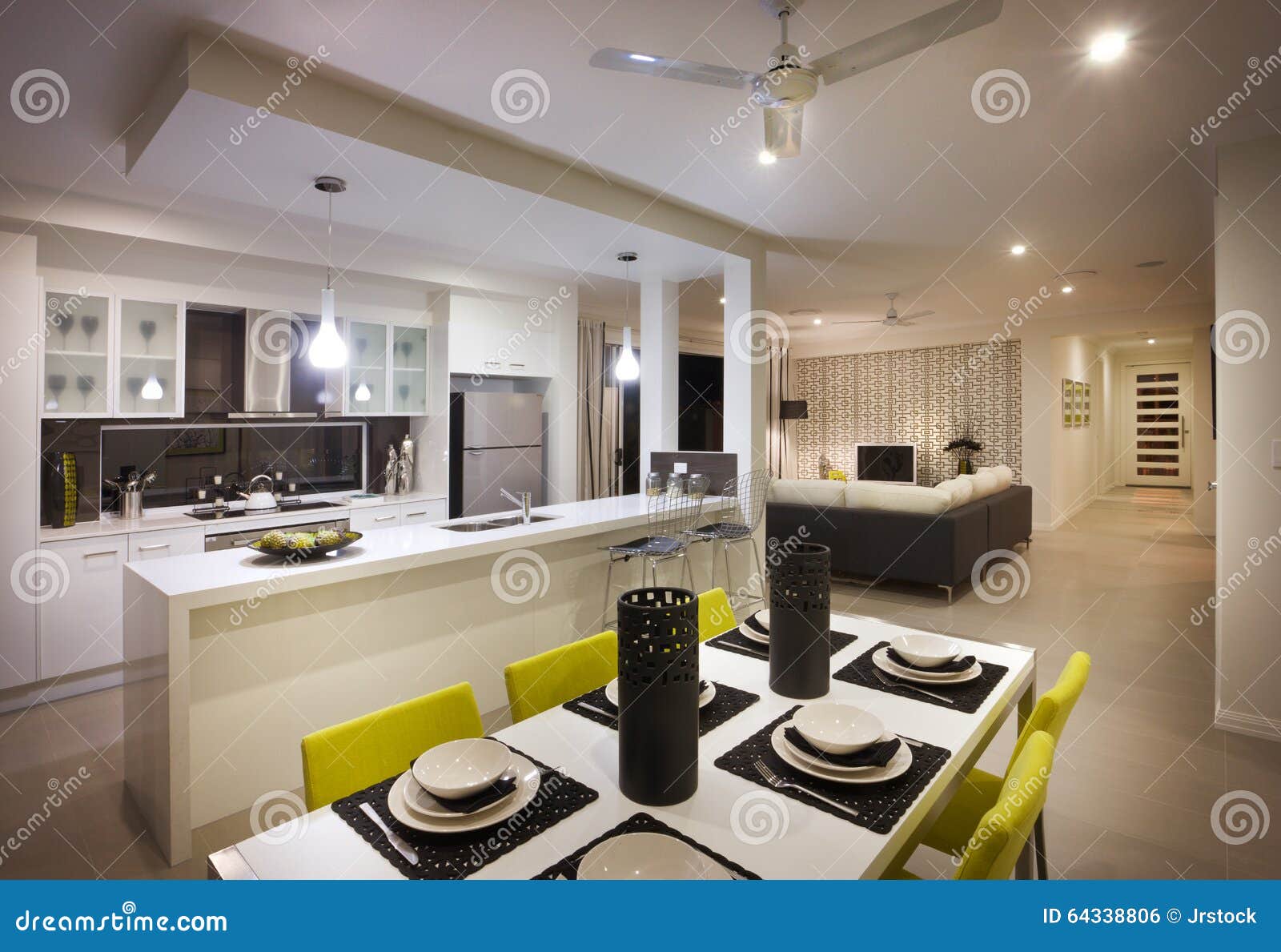 Eye Catching and Beautiful Image of Kitchen with Room Attached Stock ...