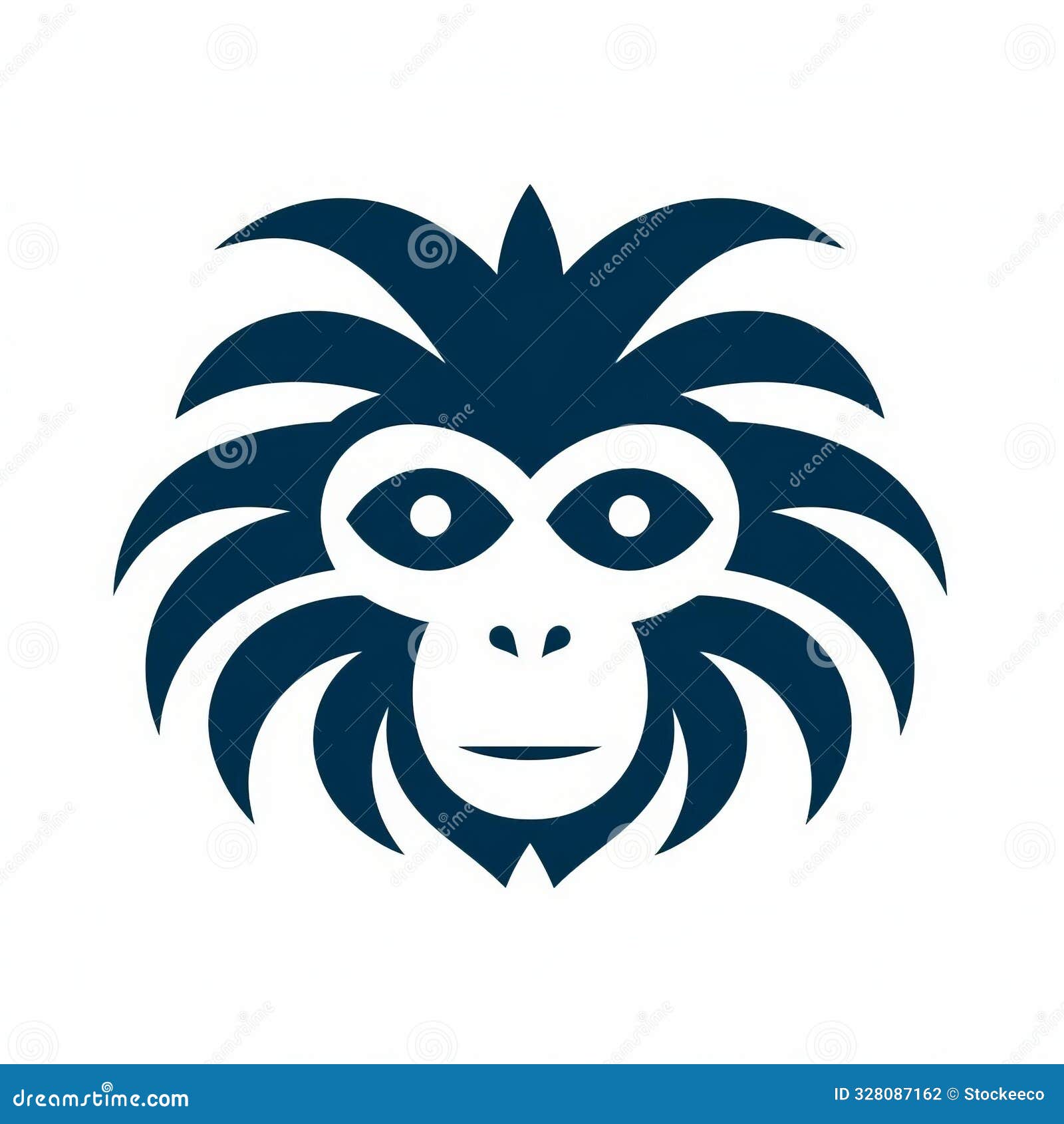 Eye-catching Blue Monkey Logo with Minimalistic Pattern Stock ...