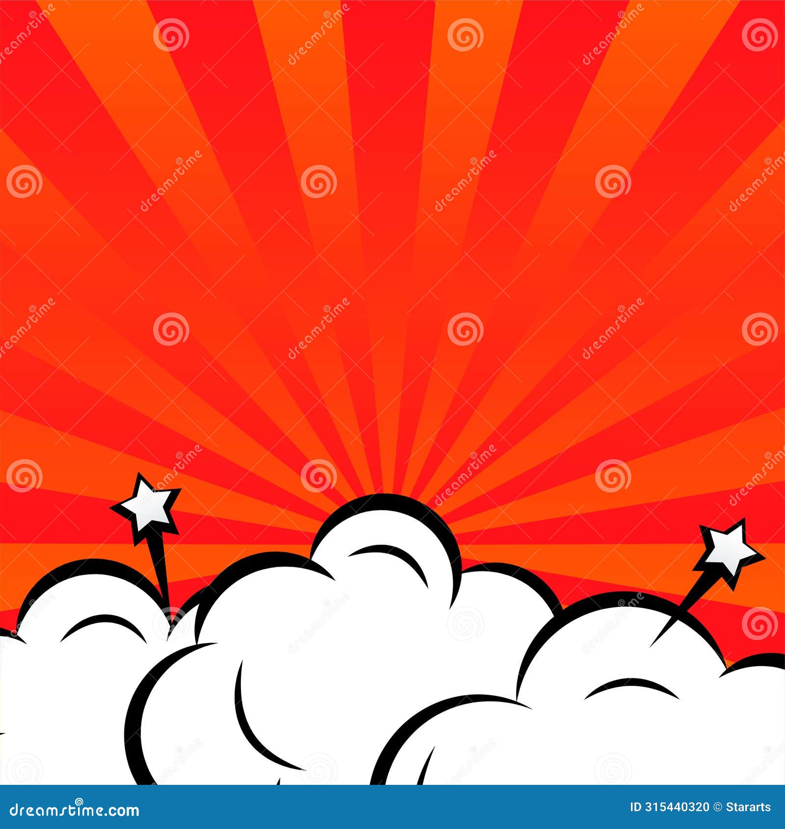 Eye Catching Cartoon Empty Speech Bubble Radial Background Design Stock ...