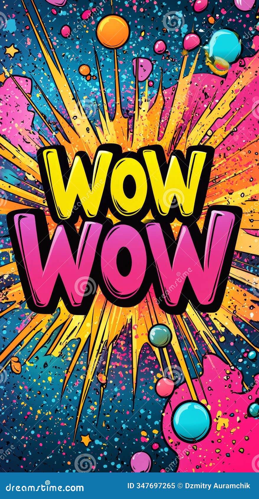 Eye-catching Comic Book-style Wow Explosion Background Illustration ...