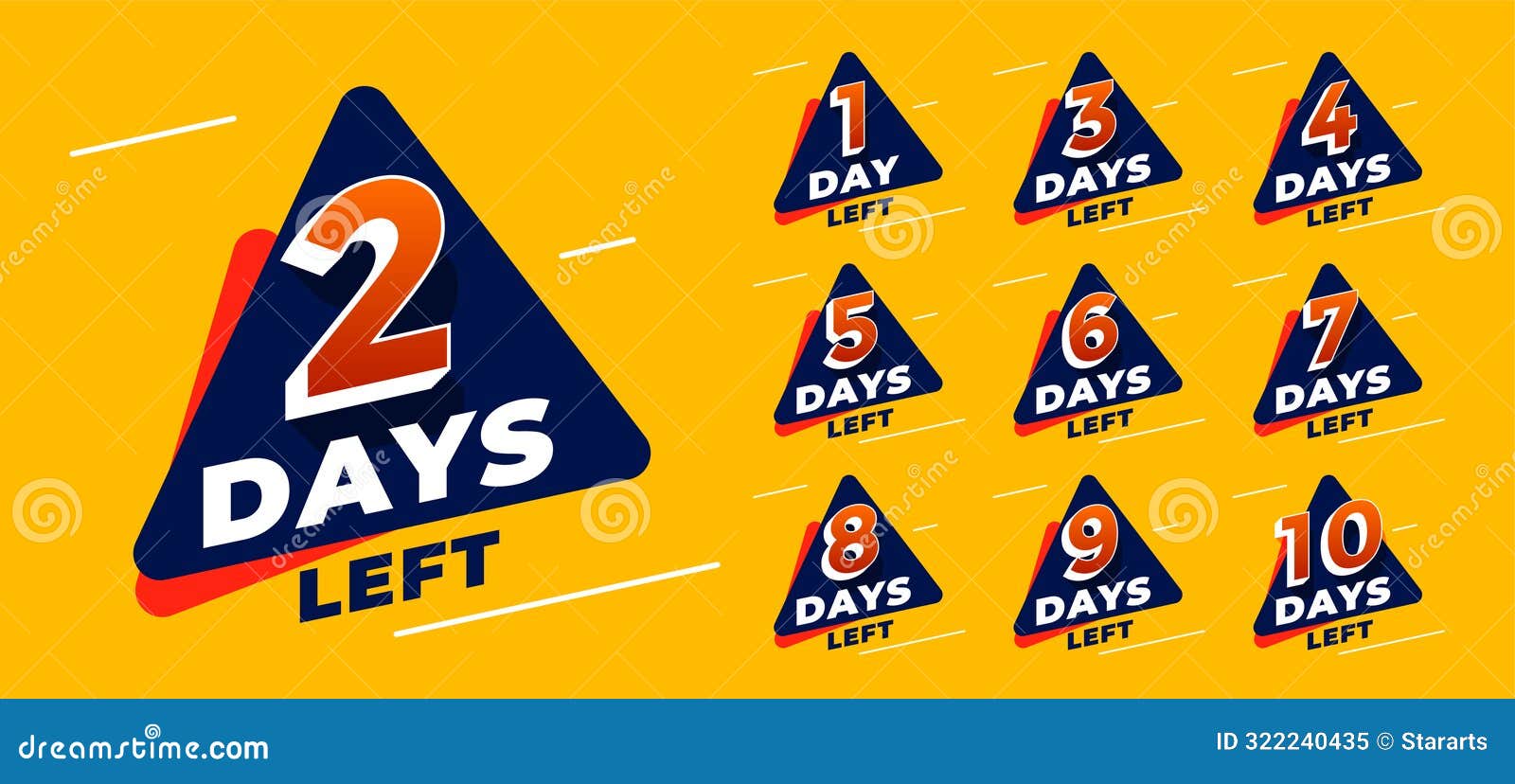 Eye Catching Countdown Days Left Yellow Template for Online or Retail ...