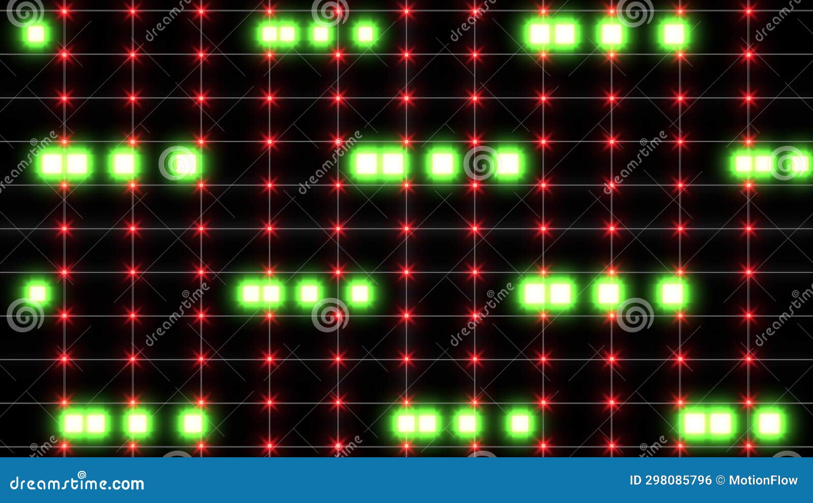 Vibrant Red and Green Square Pattern on Black Background Stock Footage ...