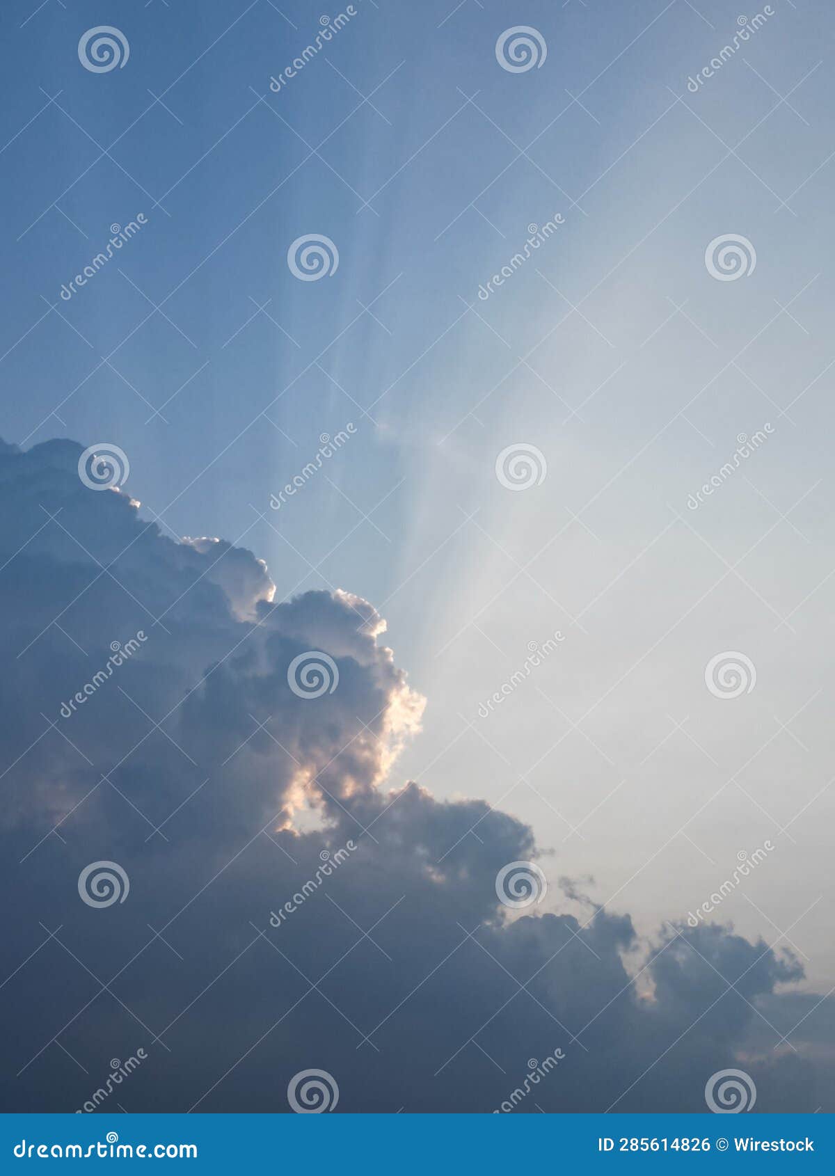 Eye-catching Effect of Light Piercing through the Clouds. Stock Photo ...
