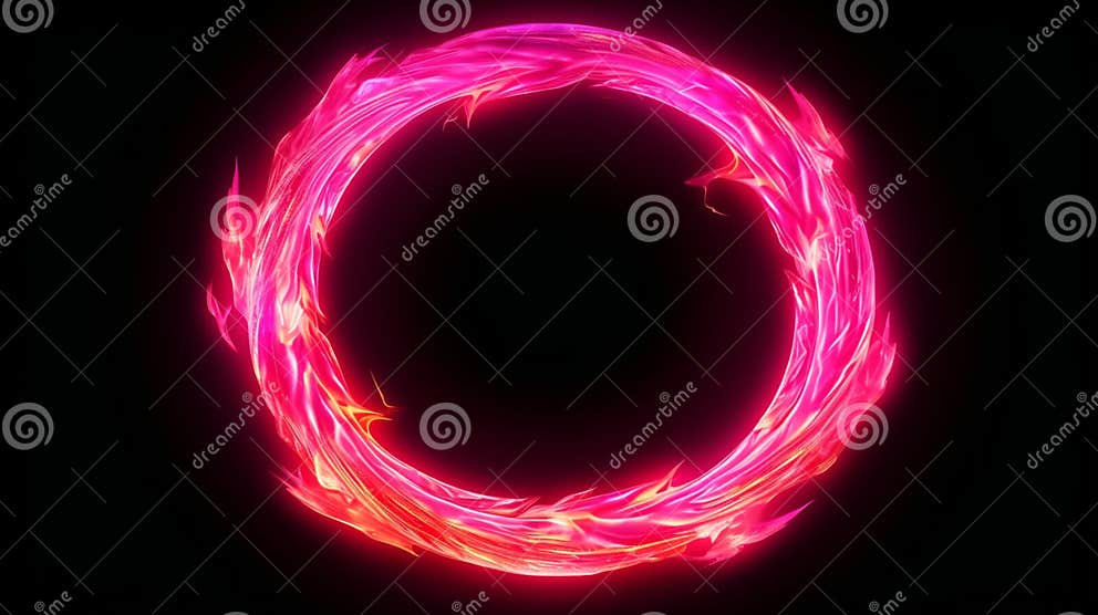 Eye-catching Flame Frame with Realistic Pink Neon Fire Stock ...