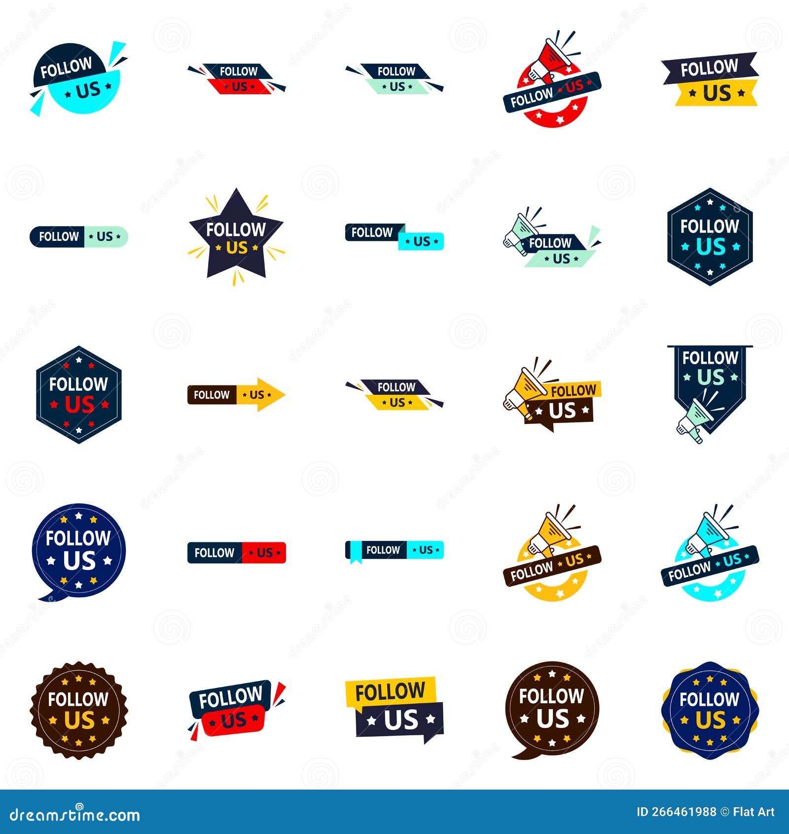 25 Eye-catching Follow Us Banners For YouTube And TikTok Vector ...