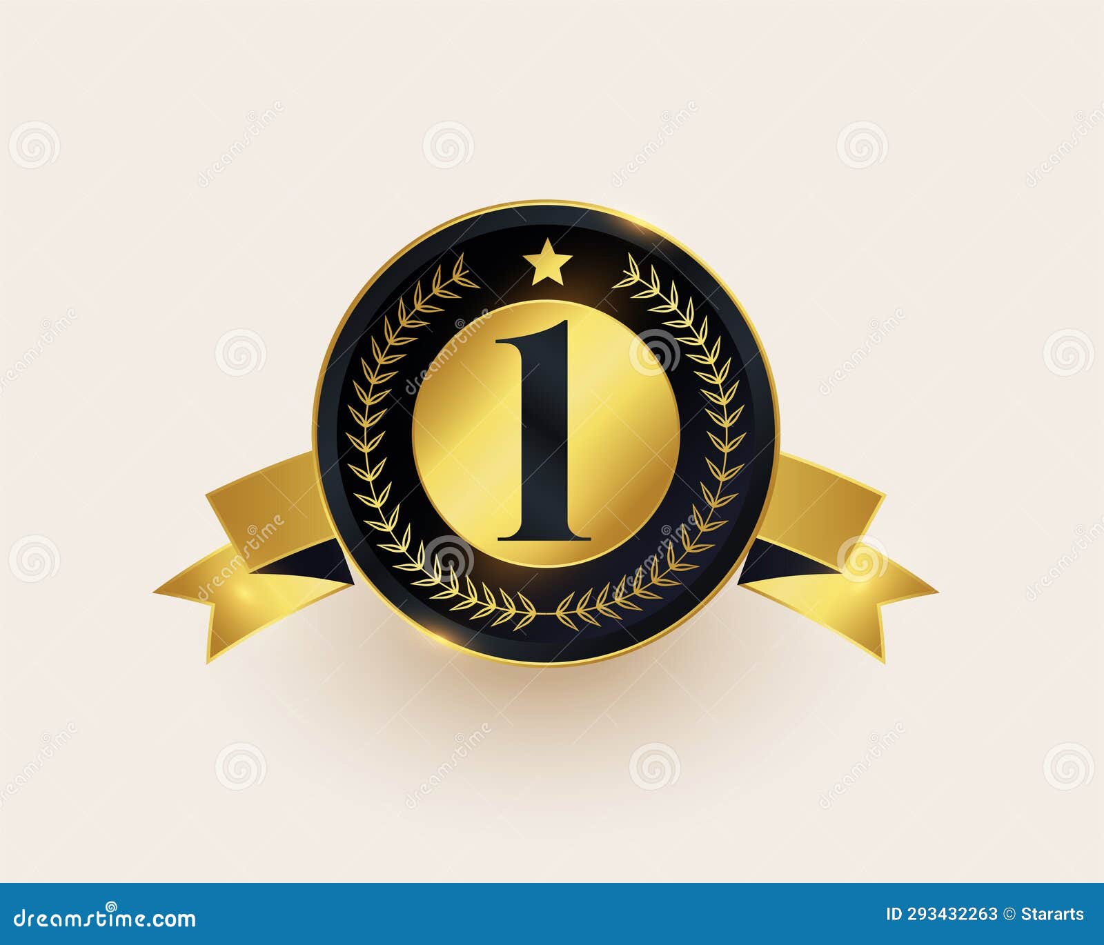 Eye Catching Golden Number 1 Emblem the Path To Victory Stock Vector ...