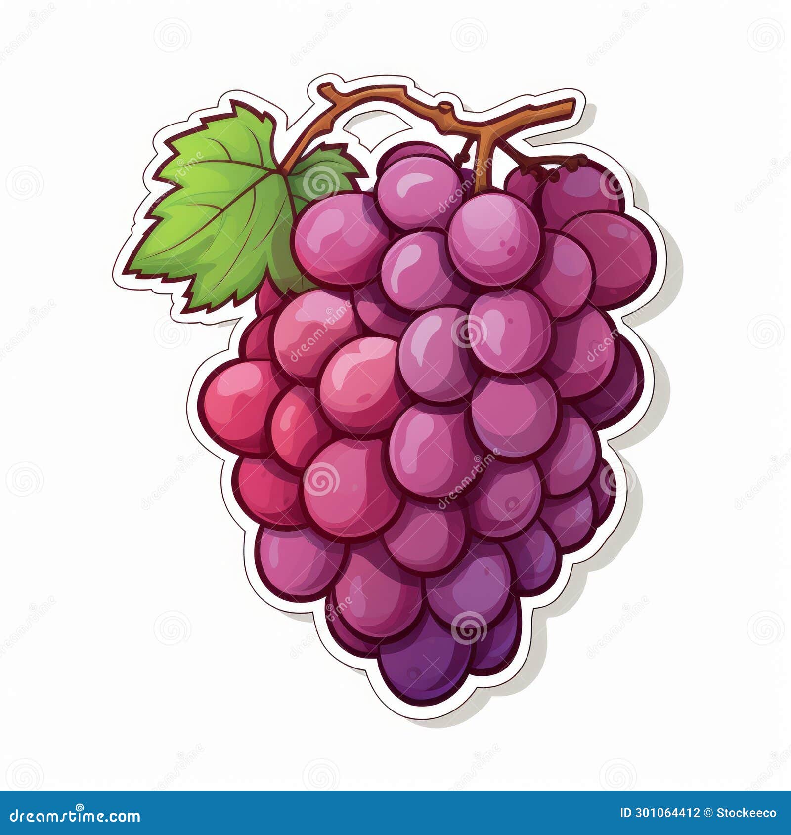 Eye-catching Grape Sticker: Creative Commons Fruit Vector Illustration ...