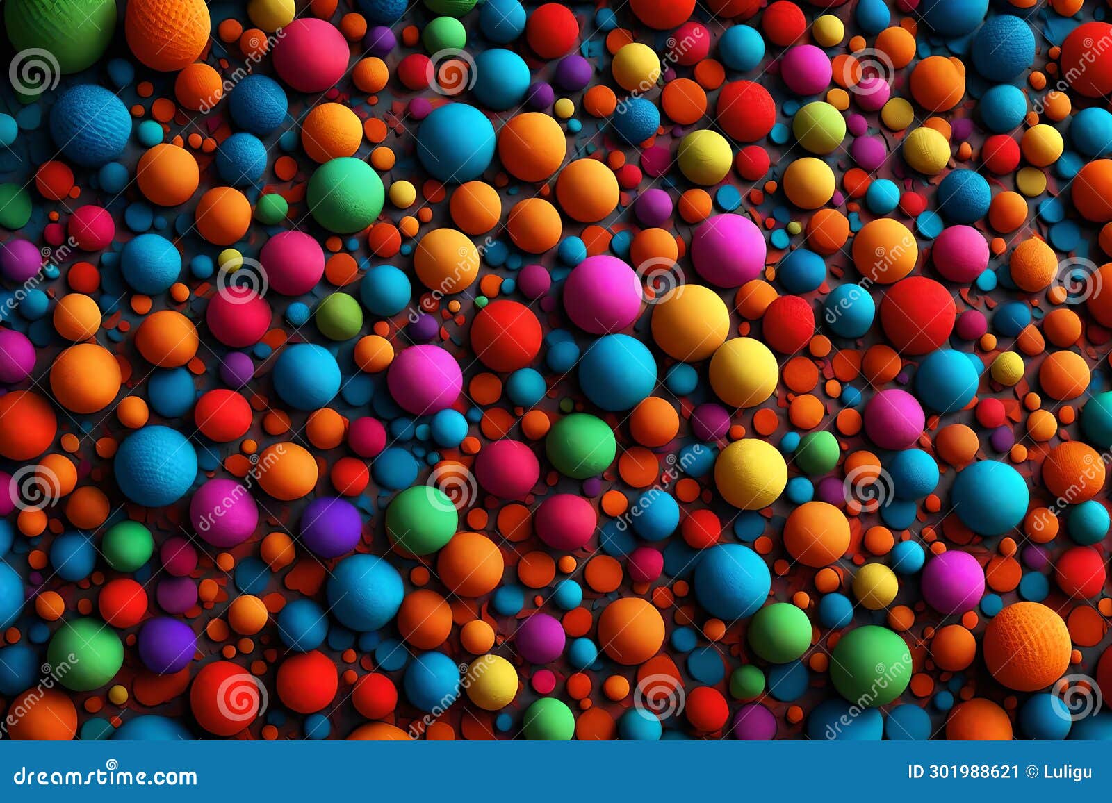 Colorful 3D Textured Spheres Background Stock Illustration ...