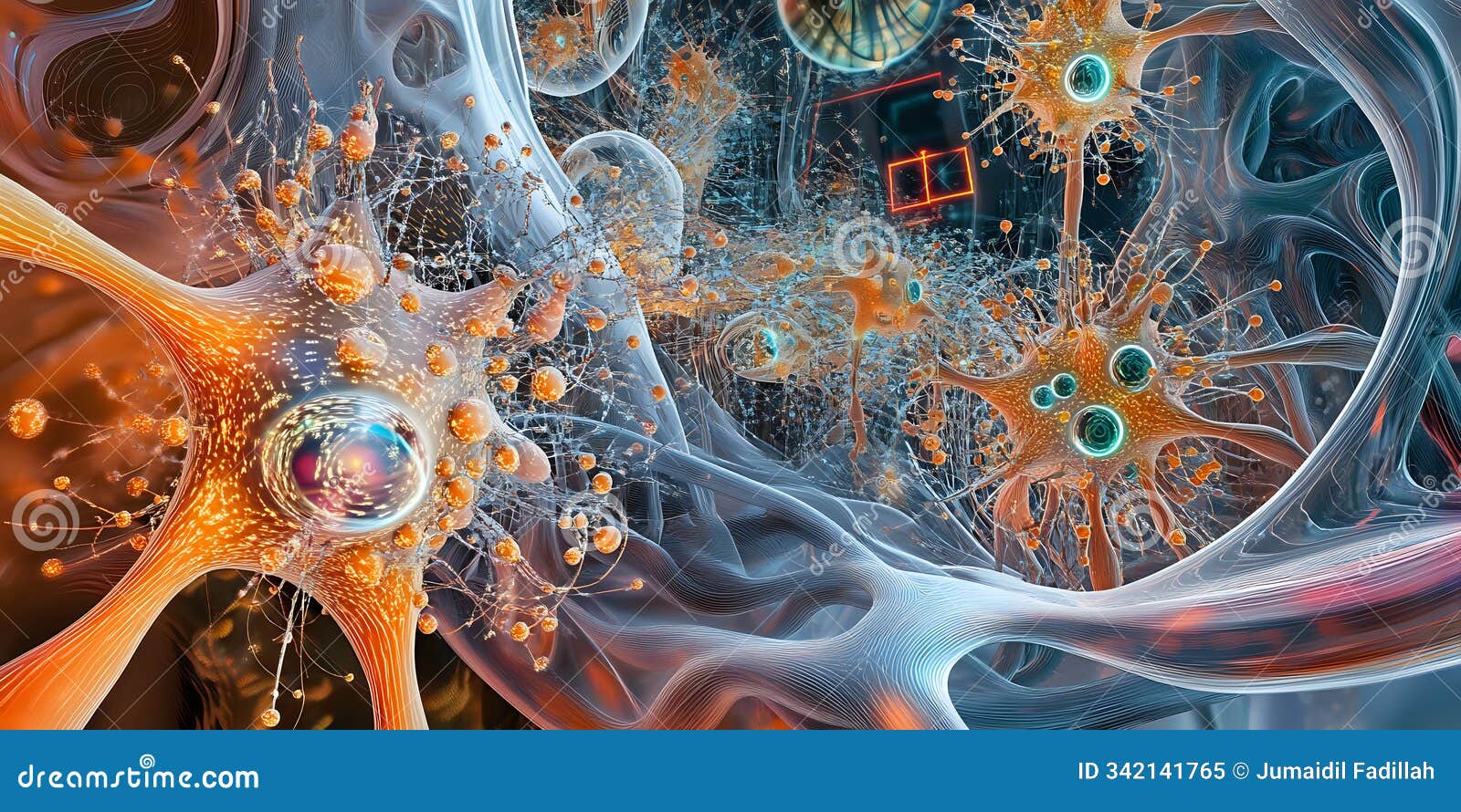 Silicon Pathways Flowing into Organic Neural Networks Showcasing ...