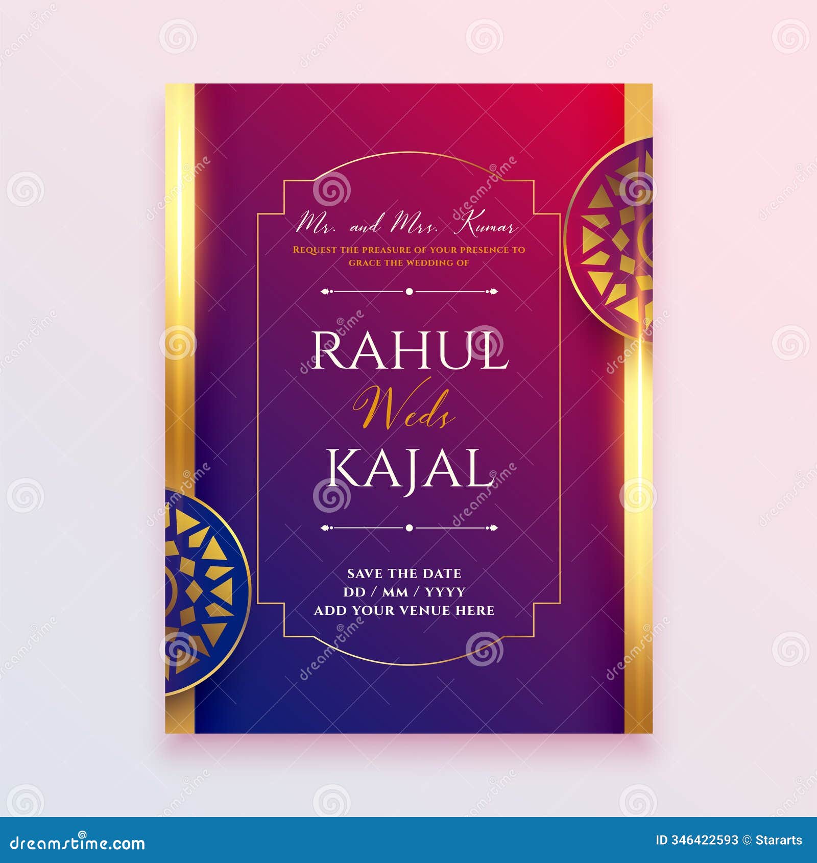 Eye Catching Indian Wedding or Anniversary Invitation Card Template ...