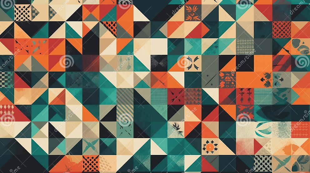 A Geometric Pattern of Squares and Triangles Exuding a Sense of ...