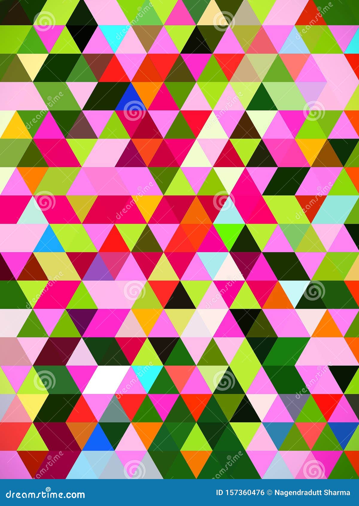 Eye-catching Pattern of Coloured Triangles in Different Shades Stock ...
