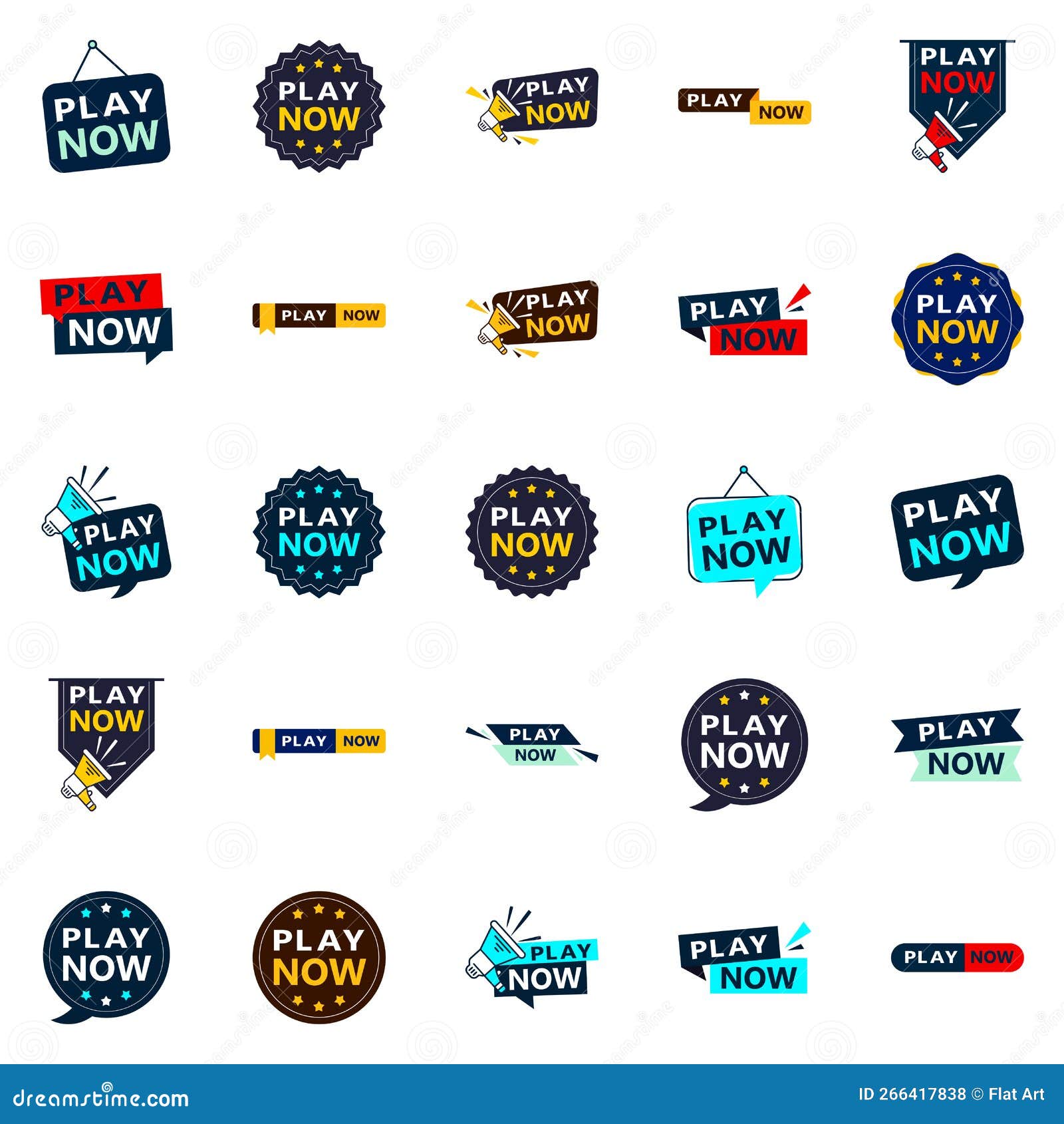 25 Eye-catching Play Now Banners To Grab Attention Stock Vector ...