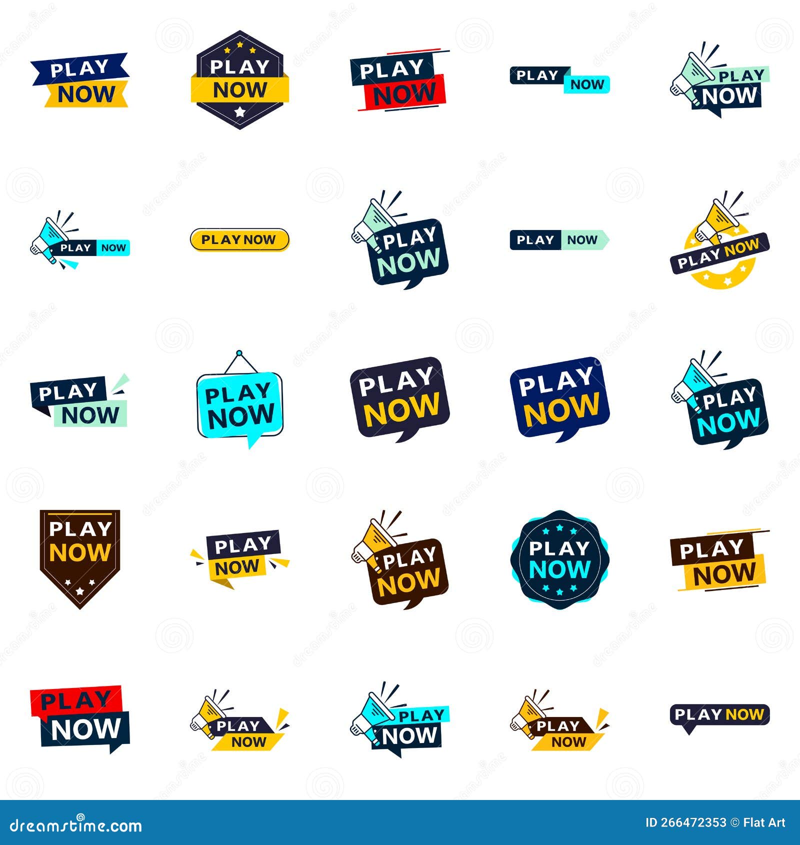 25 Eye-Catching Play Now Banners in a Variety of Styles Stock Vector ...