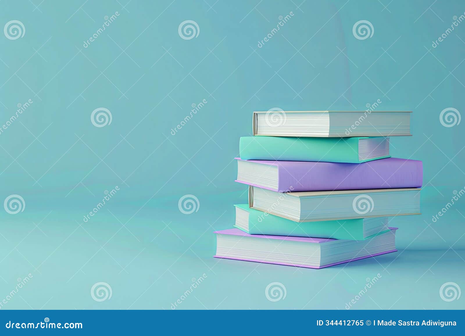 Eye-catching Stack of Colorful Books Set Against a Striking Blue ...