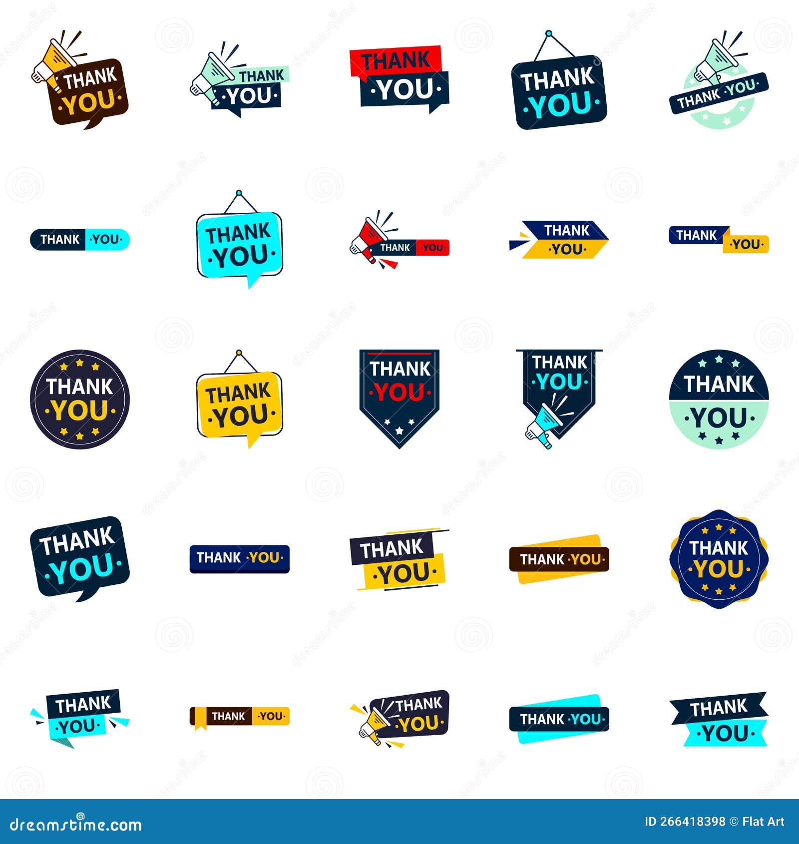 25 Eye Catching Vector Icons for Saying Thank You Stock Vector ...