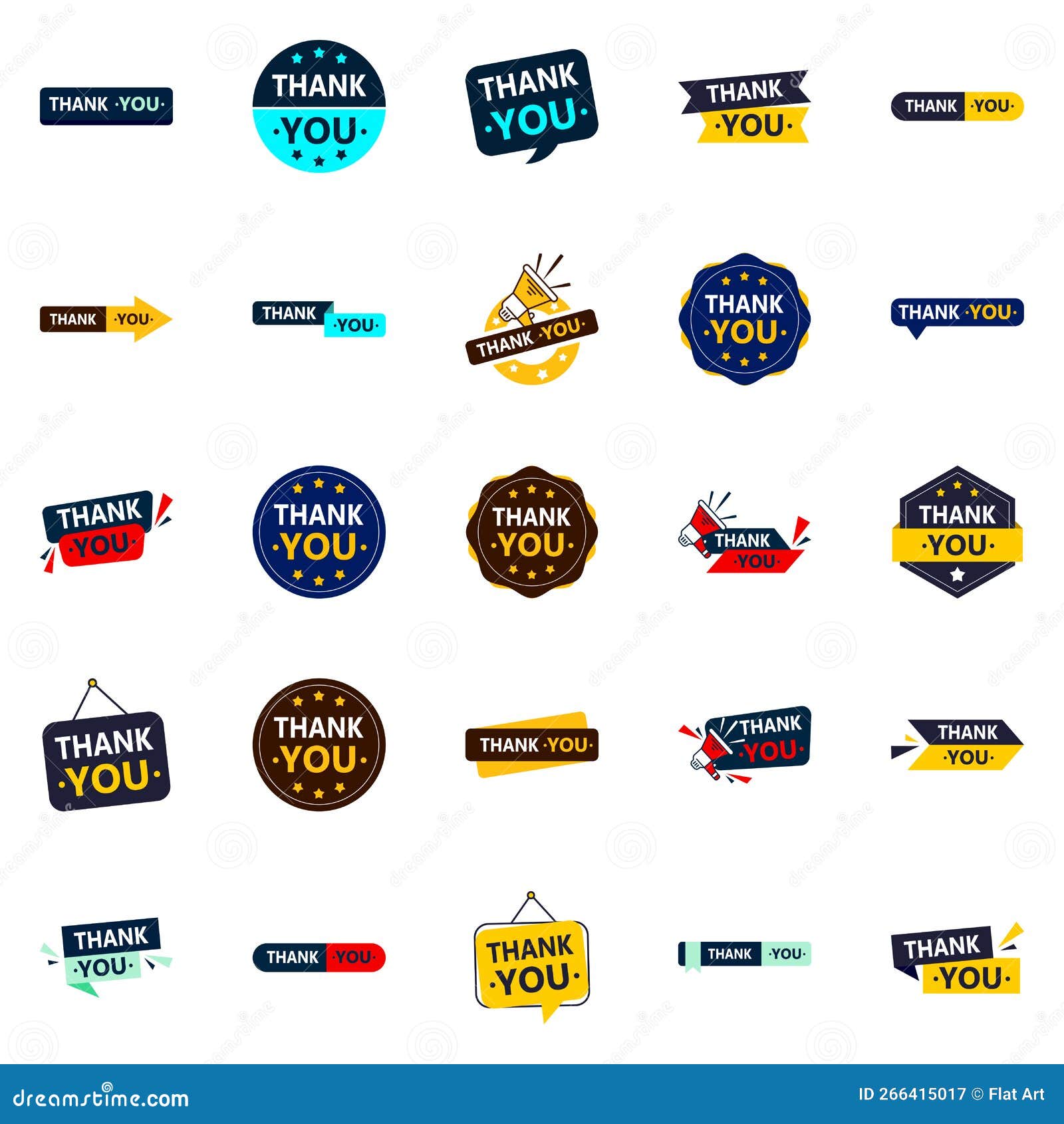 25 Eye Catching Vector Icons for Thank You Messages Stock Vector ...